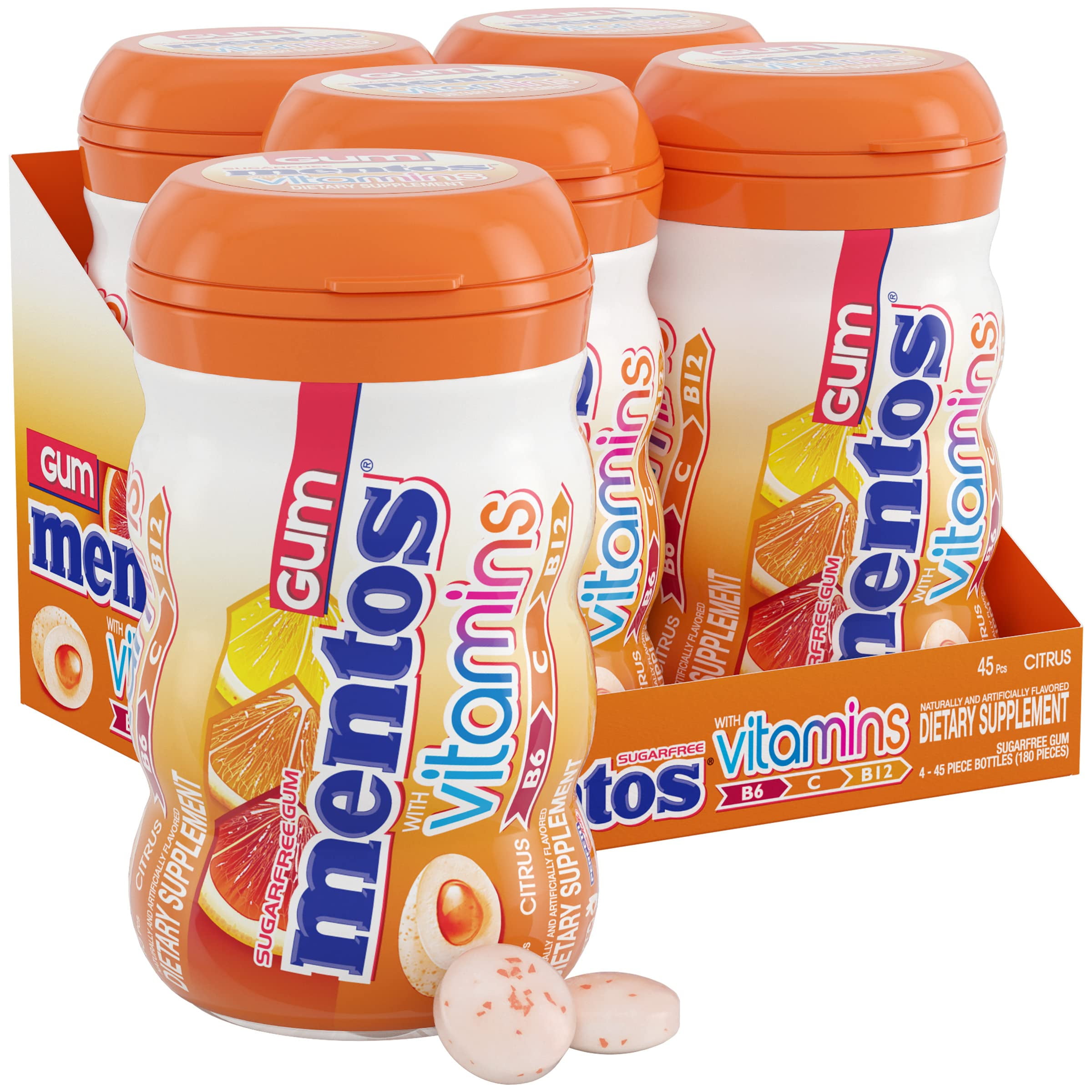 Mentos Gum with Vitamins, Sugar MDA05 Free Chewing Gum with Xylitol ...