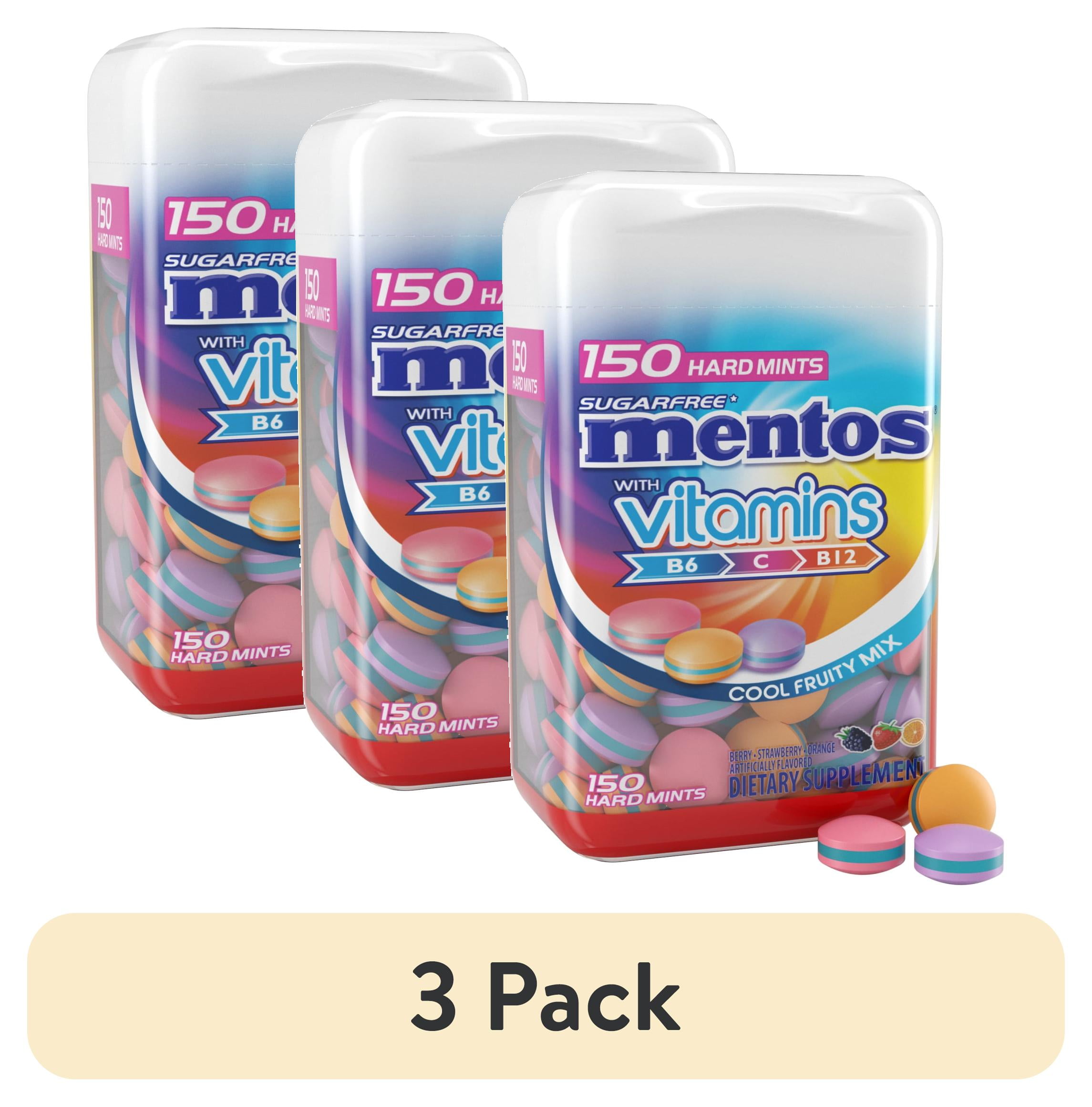 (3 pack) Mentos Hard Fruity Mints with Vitamins, Cool Fruit Mix, Peanut ...