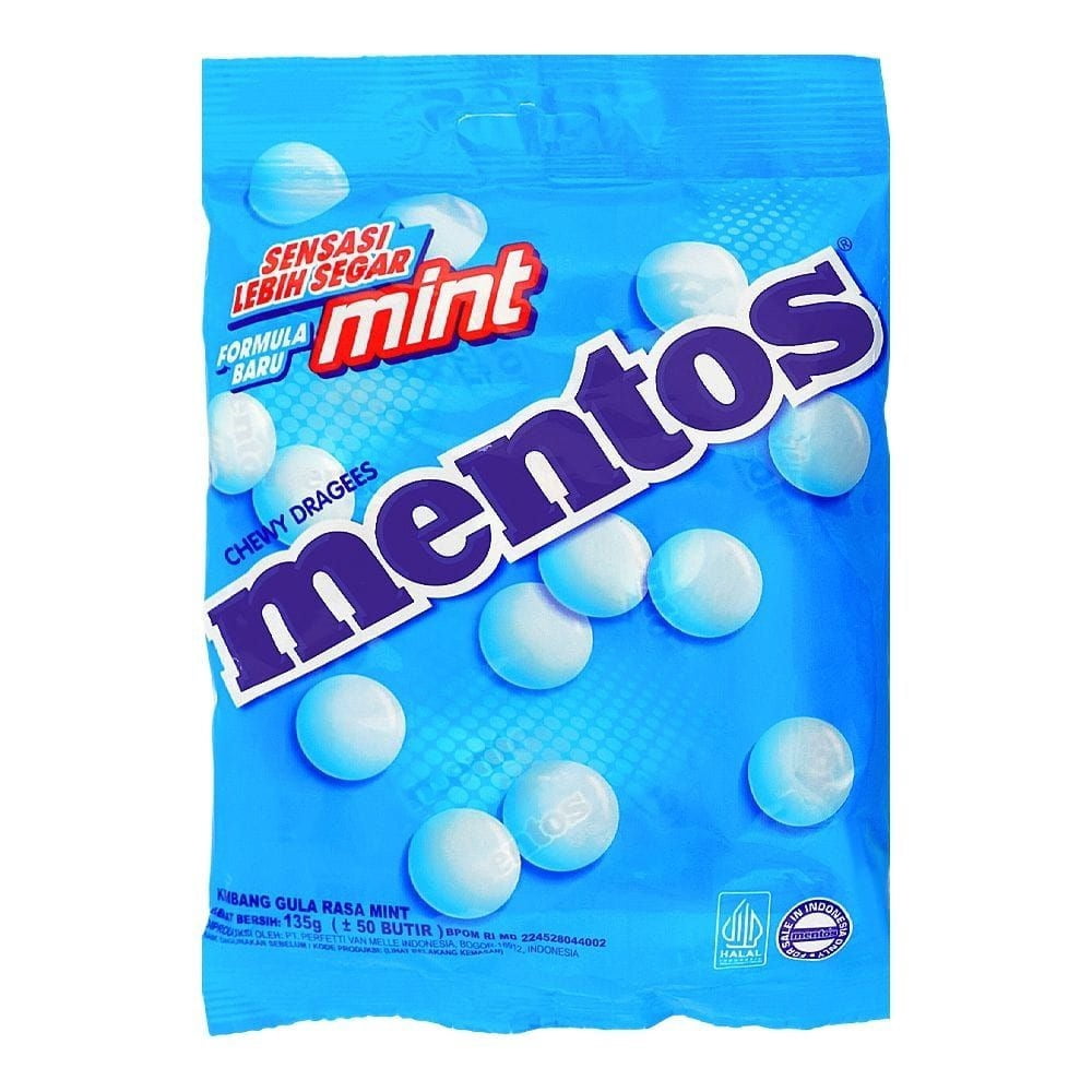 Mentos Mint 4.76oz (135g) - Made in Indonesia | Fresh & Cool Mentos ...