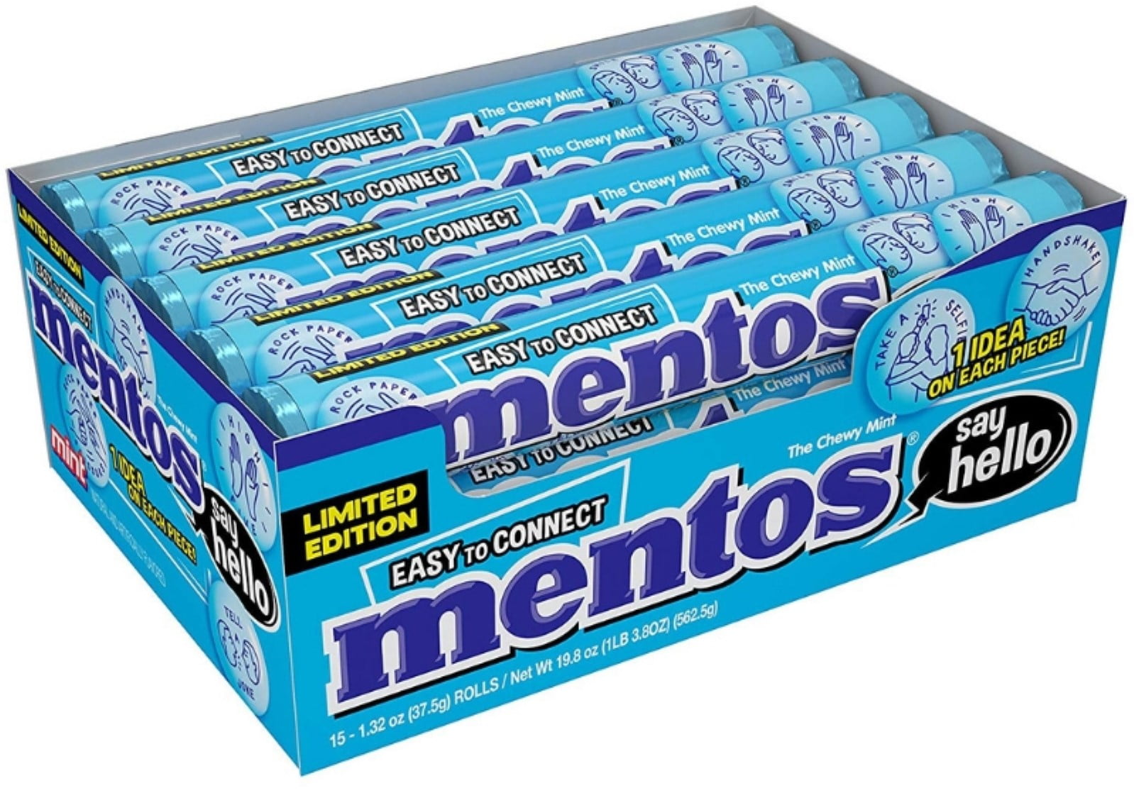 Mentos Mint Flavor Roll 15 Rolls (1.32 oz per roll) (Pack of 2 ...