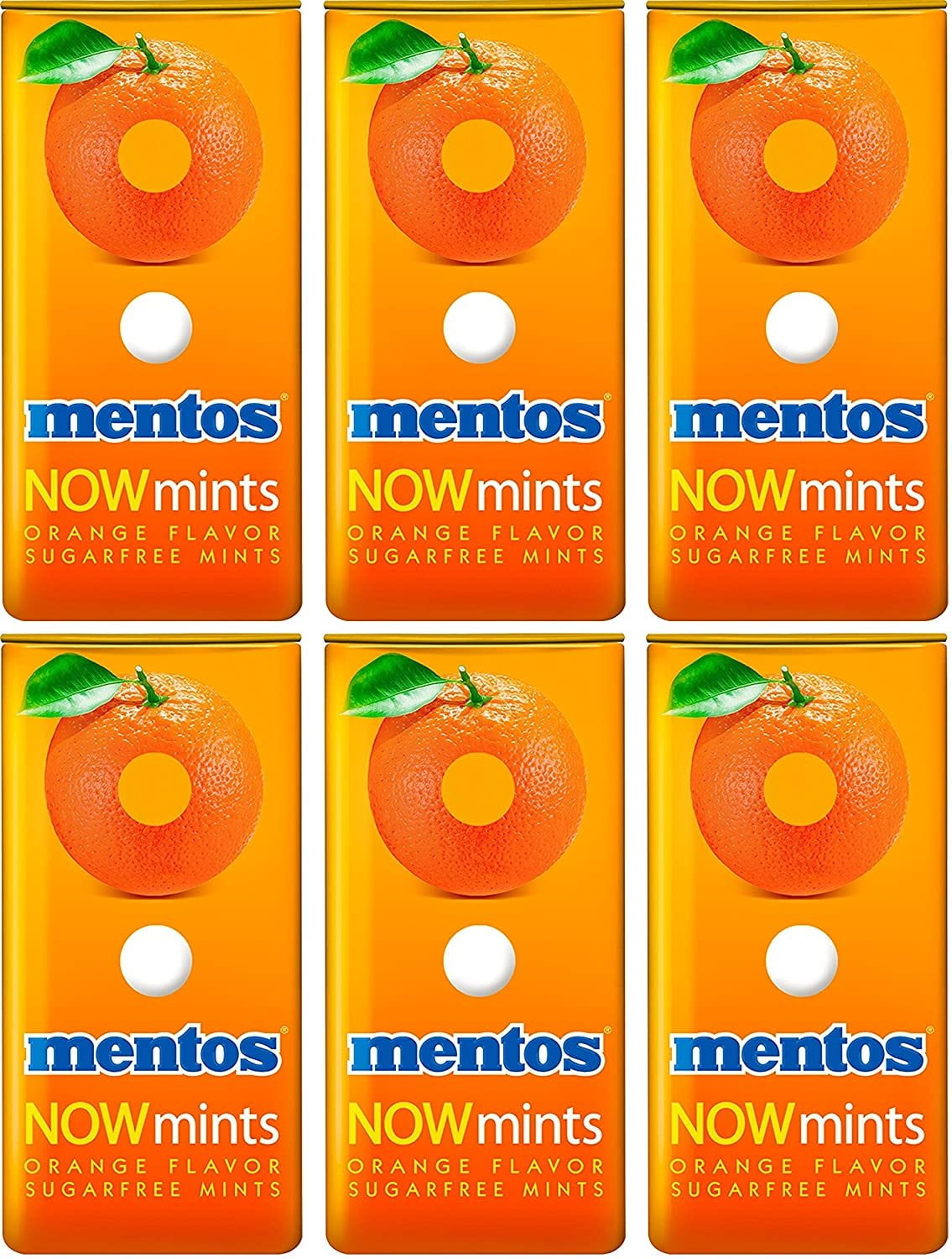 Mentos Now Mints - Orange - Sugar Free - Net Wt. 1.09 OZ 31 g Each ...