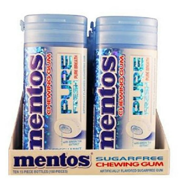 Mentos Pure Fresh, Fresh Mint Sugar Free Gum, Count 10 (15Pcs) - Gum ...