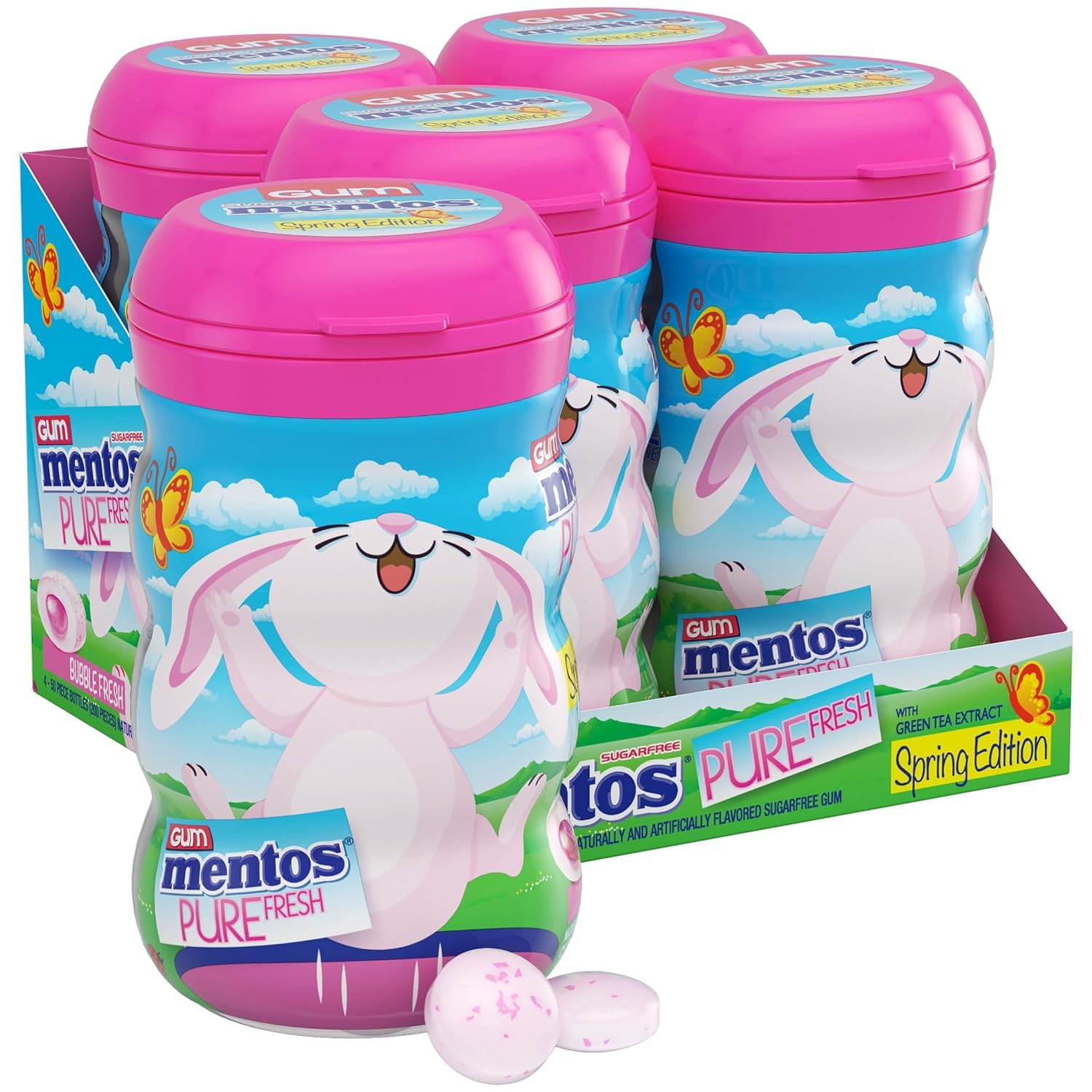 Mentos Pure Fresh Spring BCF26 Edition Sugar-Free Chewing Gum with ...