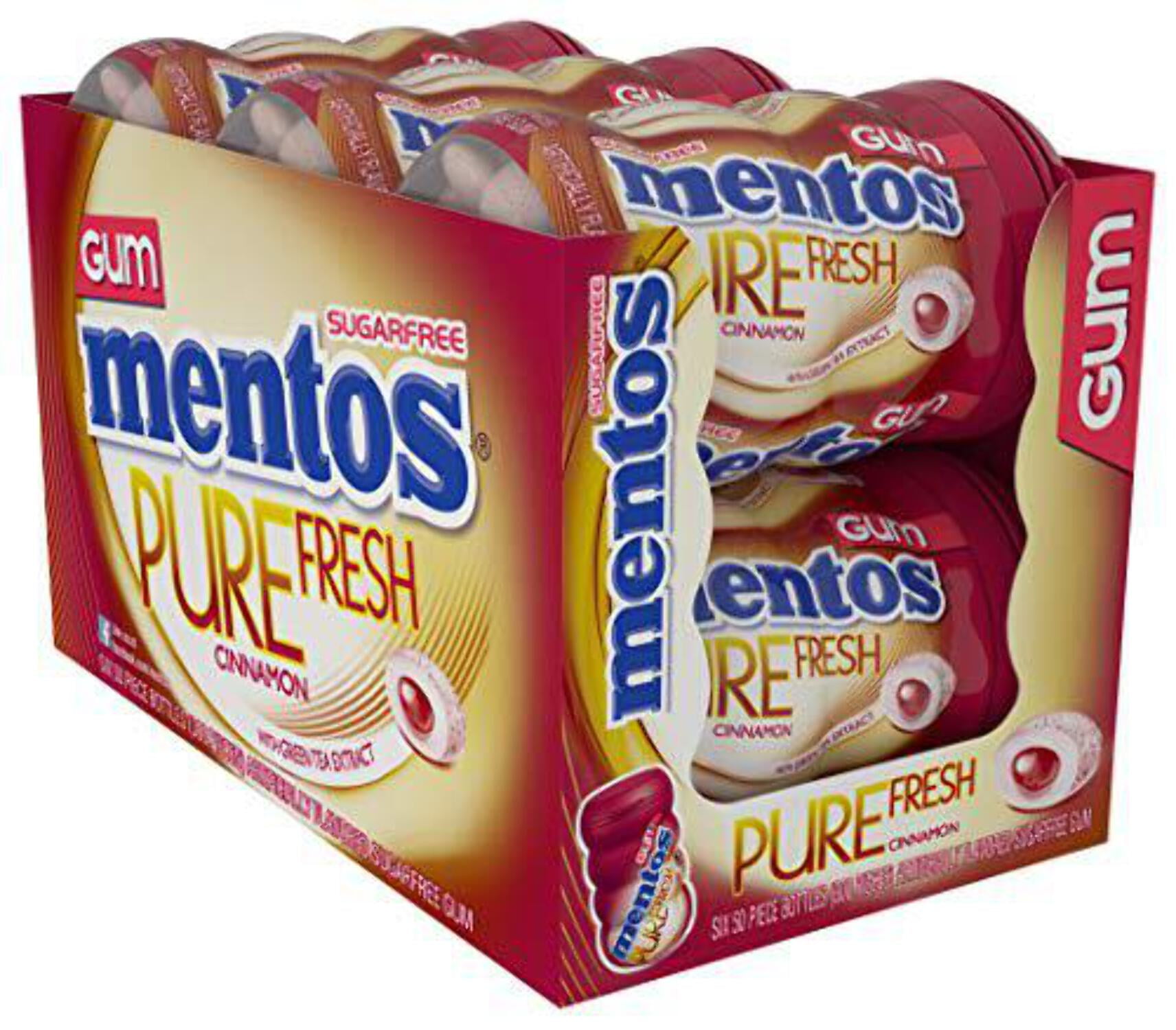 Mentos Pure Fresh Sugar-Free Chewing Gum, Cinnamon, 50 Regular Size ...