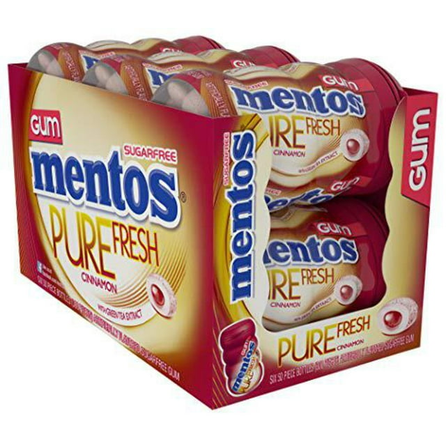 Mentos Pure Fresh Sugar-Free Chewing Gum, Cinnamon, 50 Regular Size ...
