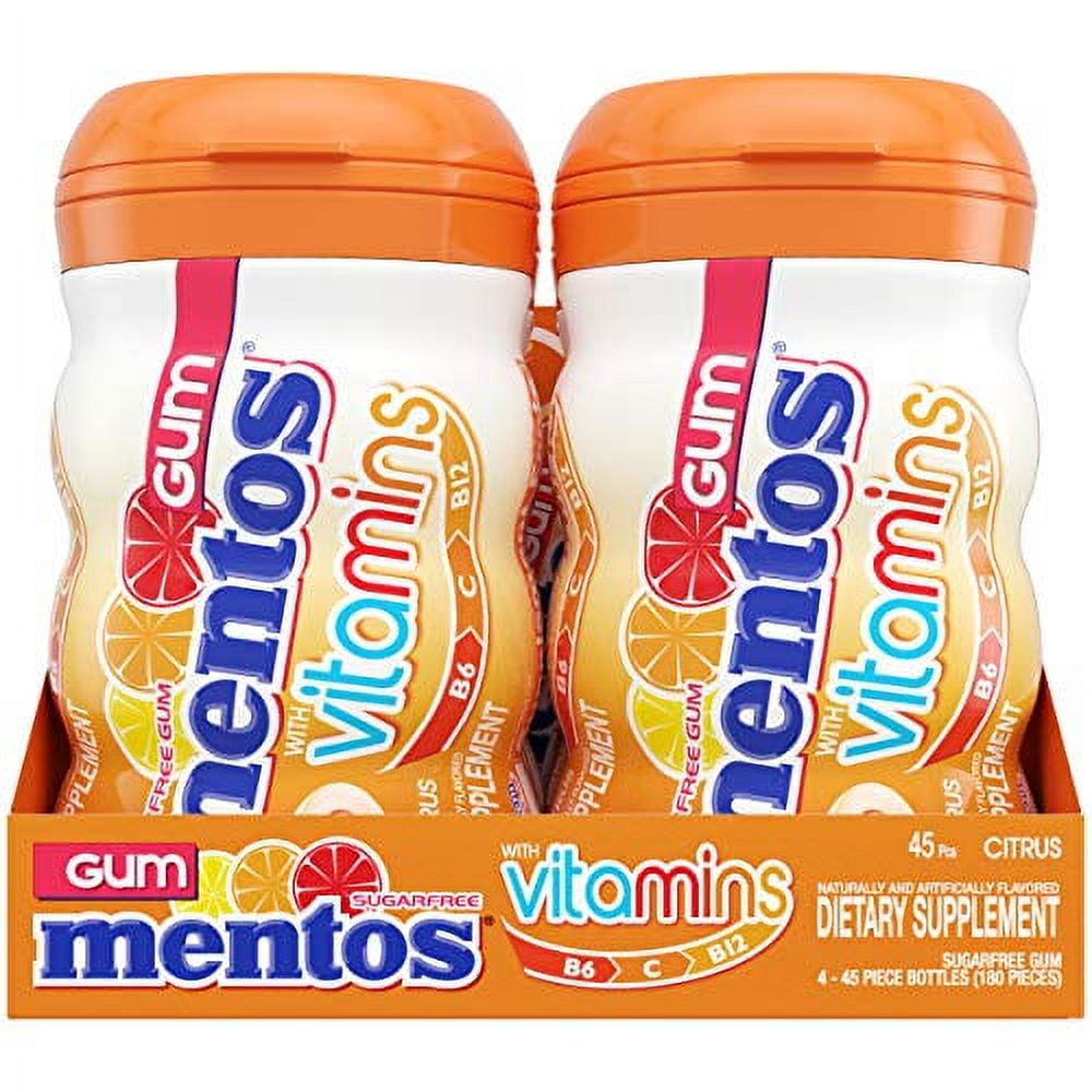 Mentos Pure Fresh Sugar-Free Chewing Gum with Xylitol, Citrus Flavor ...