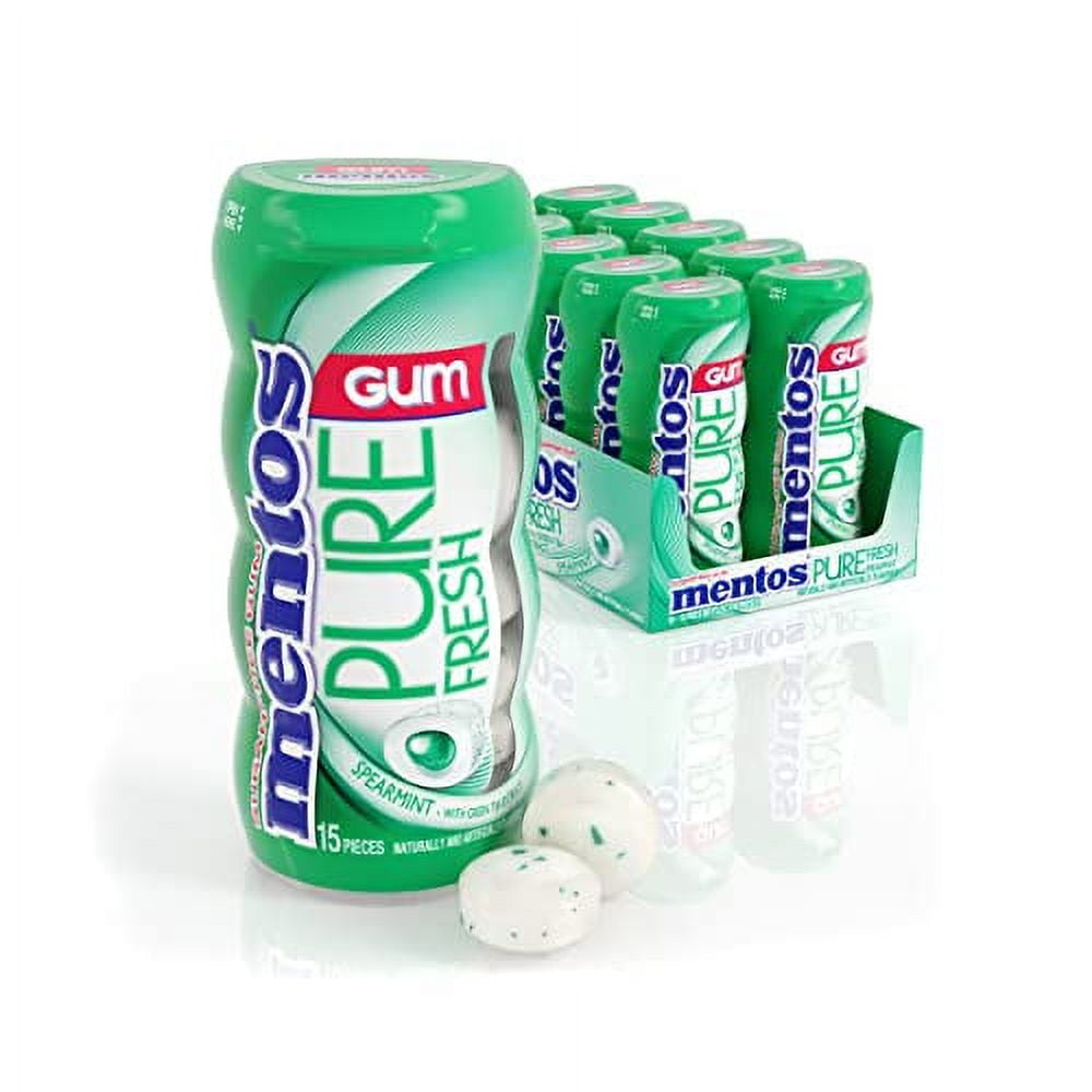 Mentos Pure Fresh Sugar-Free Chewing Gum with Xylitol, Spearmint, 15 ...