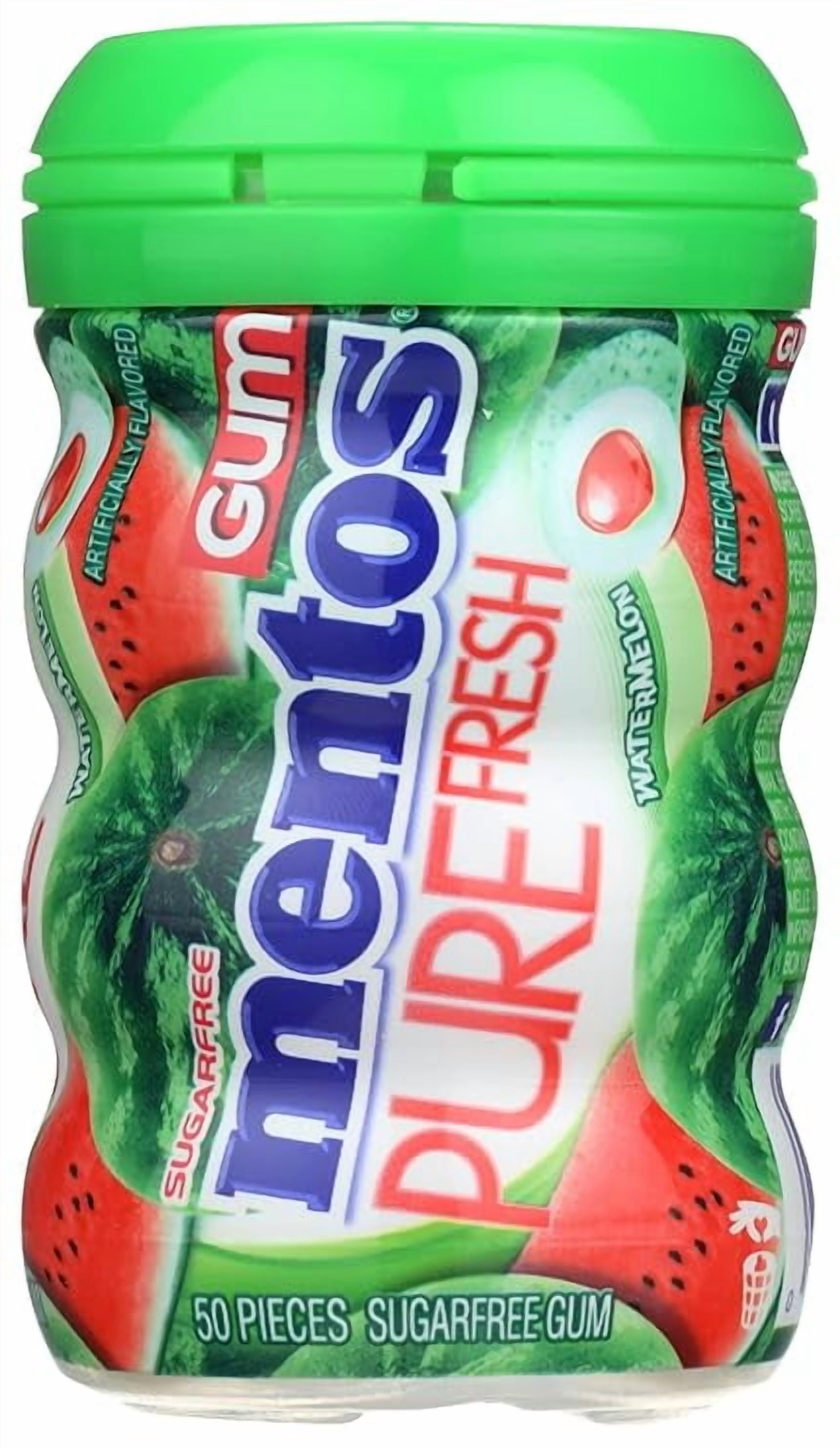 Mentos Pure Fresh Sugar-Free Chewing Gum with Xylitol, Watermelon, 50 ...