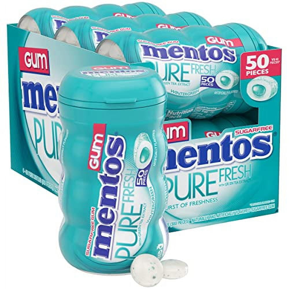Mentos Pure Fresh Sugar-Free Chewing Gum with Xylitol, Wintergreen ...