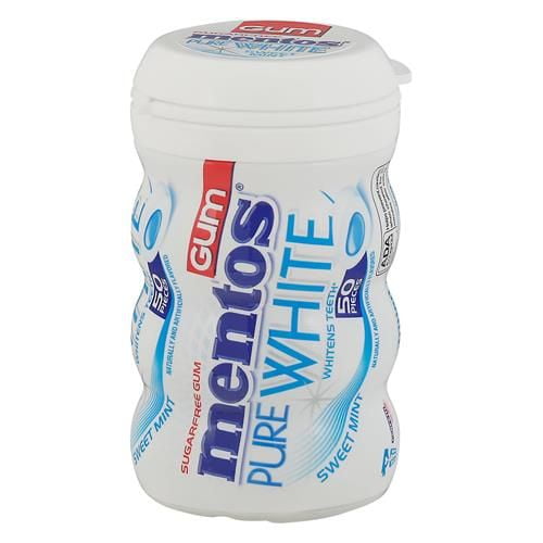 Mentos Pure White Sugar-Free Chewing Gum With Xylitol, Sweet Mint ...