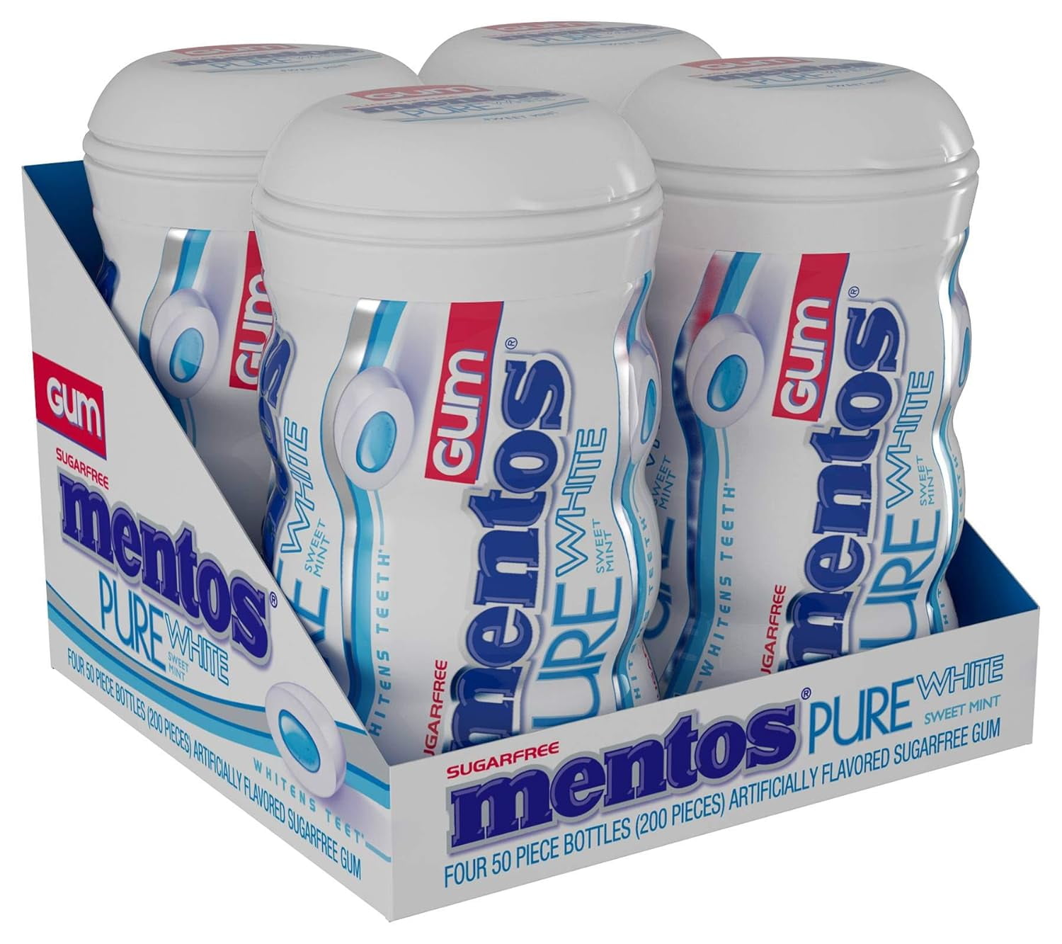 Mentos Pure White Sweet Mint Gum -- 24 per case. - Walmart.com