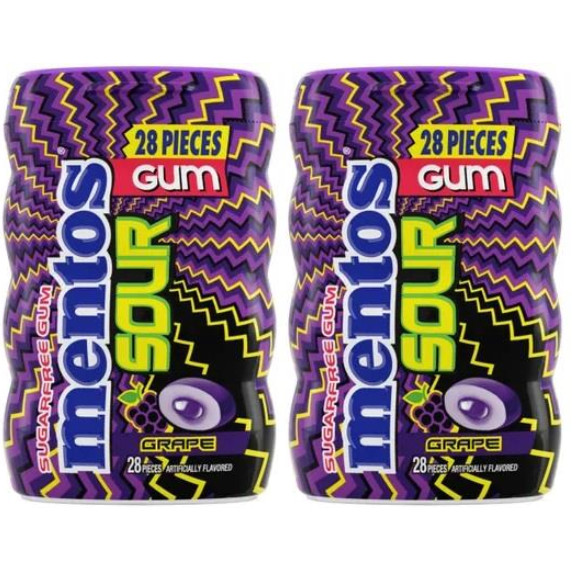 Mentos SOUR GRAPE Sugar-Free Chewing Gum with Xylitol 28 Piece Per ...