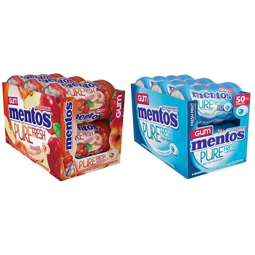 Mentos Sugar-Free Chewing Gum Variety Bundle - Tropical And Fresh Mint ...
