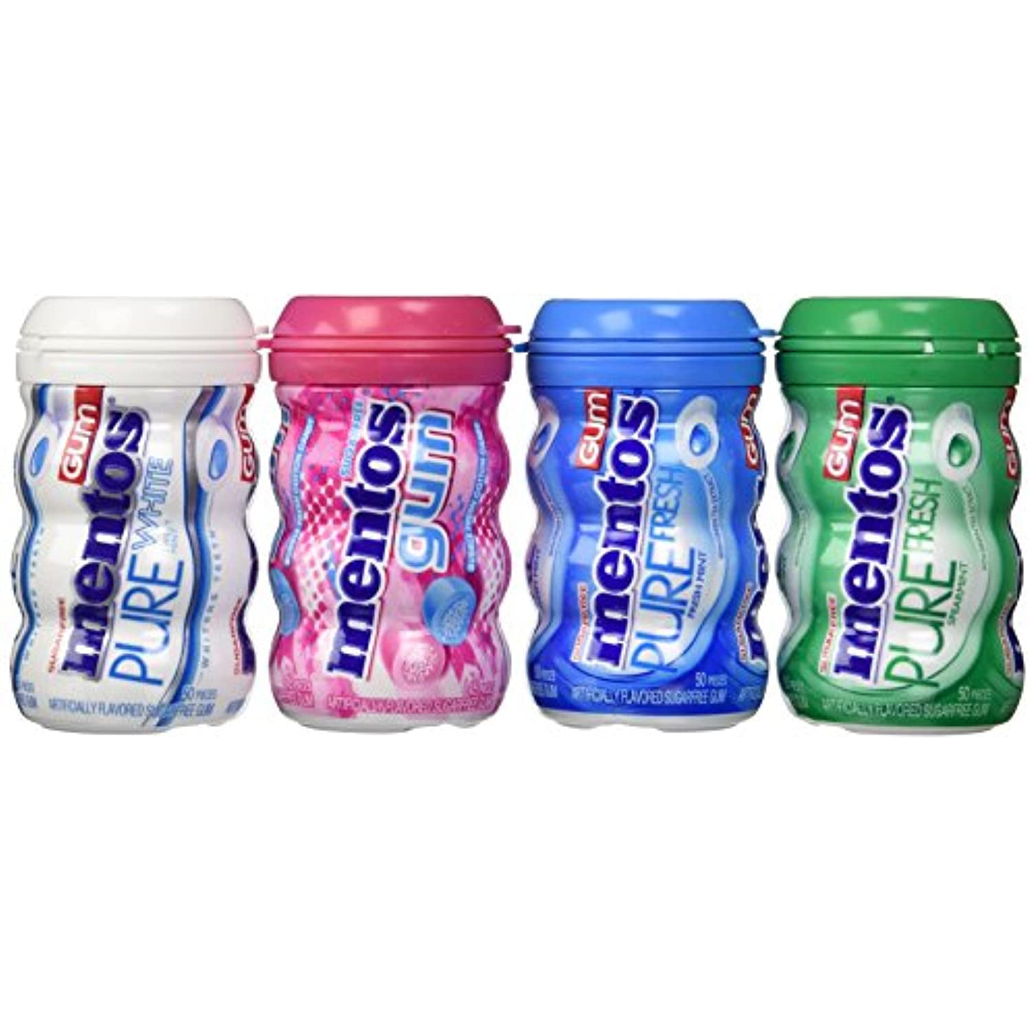 Mentos Sugar Free Gum Variety Bundle - 4 Items - (1) Bubble Fresh ...