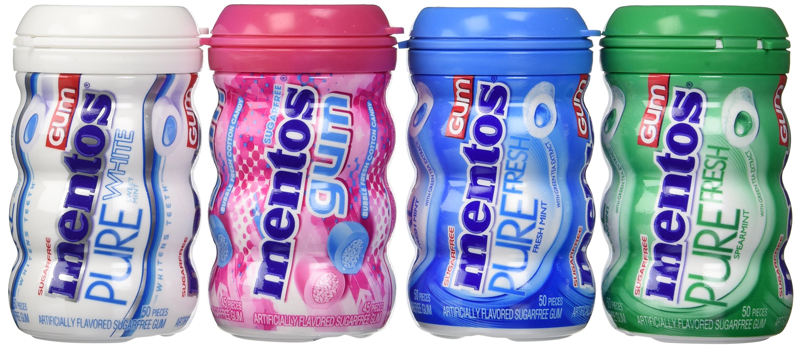 Mentos Sugar Free Gum Variety Bundle - 4 Items - (1) Bubble Fresh ...