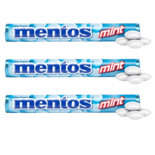 Mentos The Chewy Mint Candy - Mint Flavor 1.32oz (3-Rolls) - Walmart.com