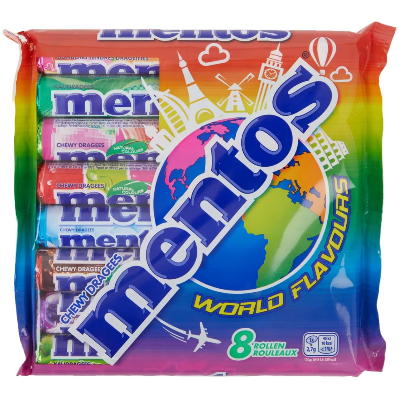 Mentos World Flavours I MFF30 8 Rolls of different Flavored Chewy ...