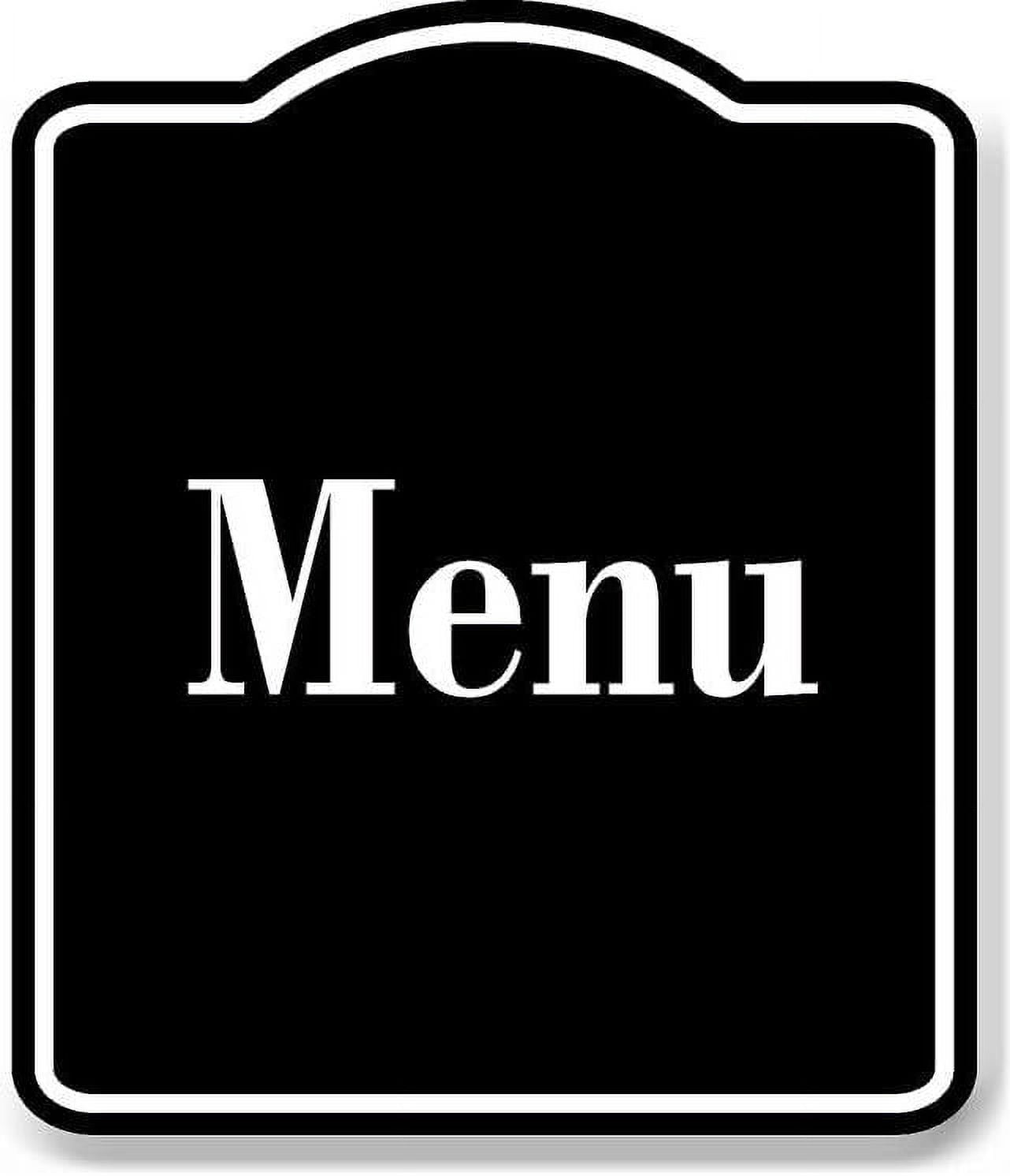 Menu BLACK Aluminum Composite Sign 8.5''x10'' - Walmart.com