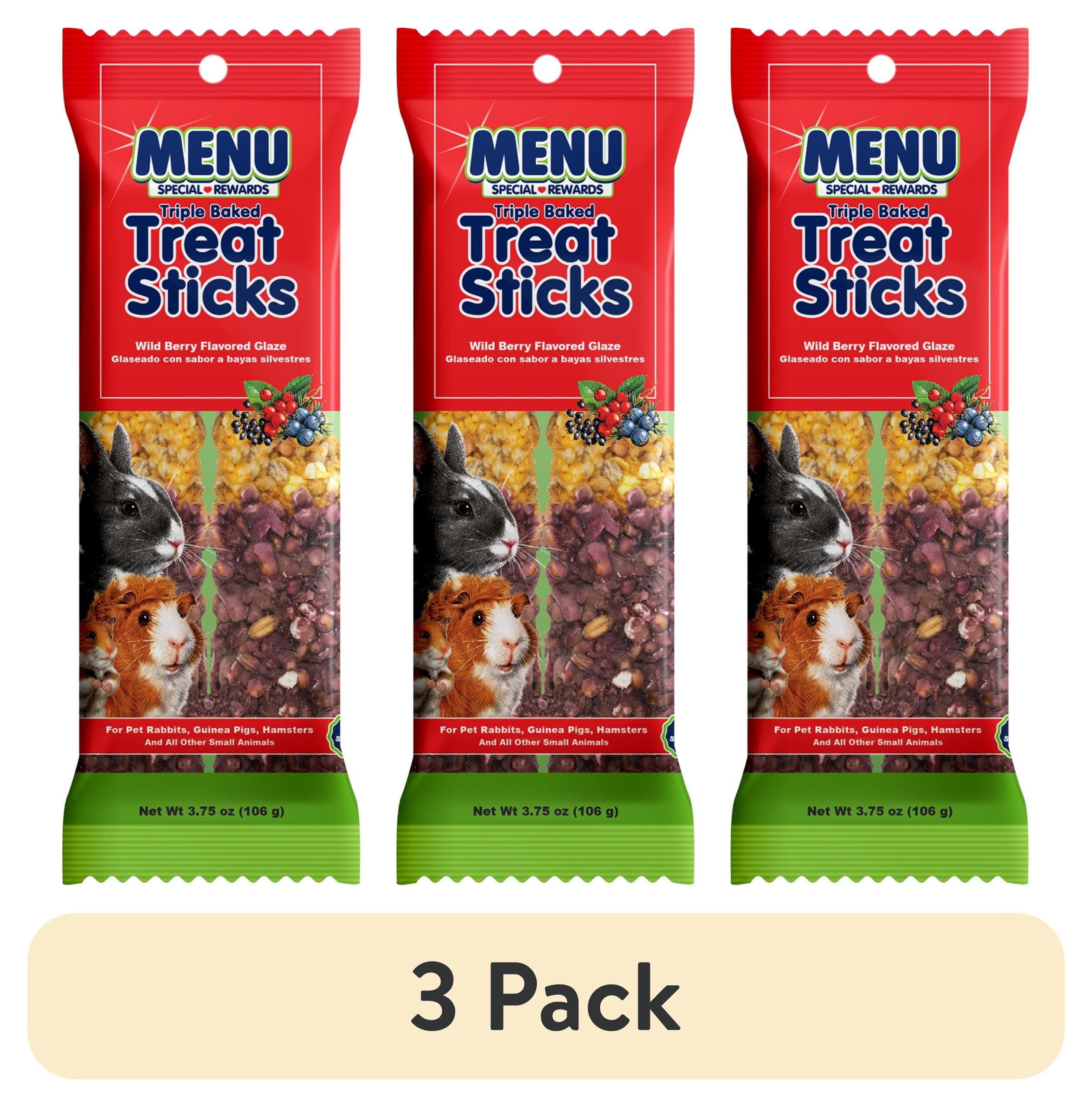(3 pack) Menu Crunch Sticks Chewable Treat for Rabbit, Guinea Pigs ...