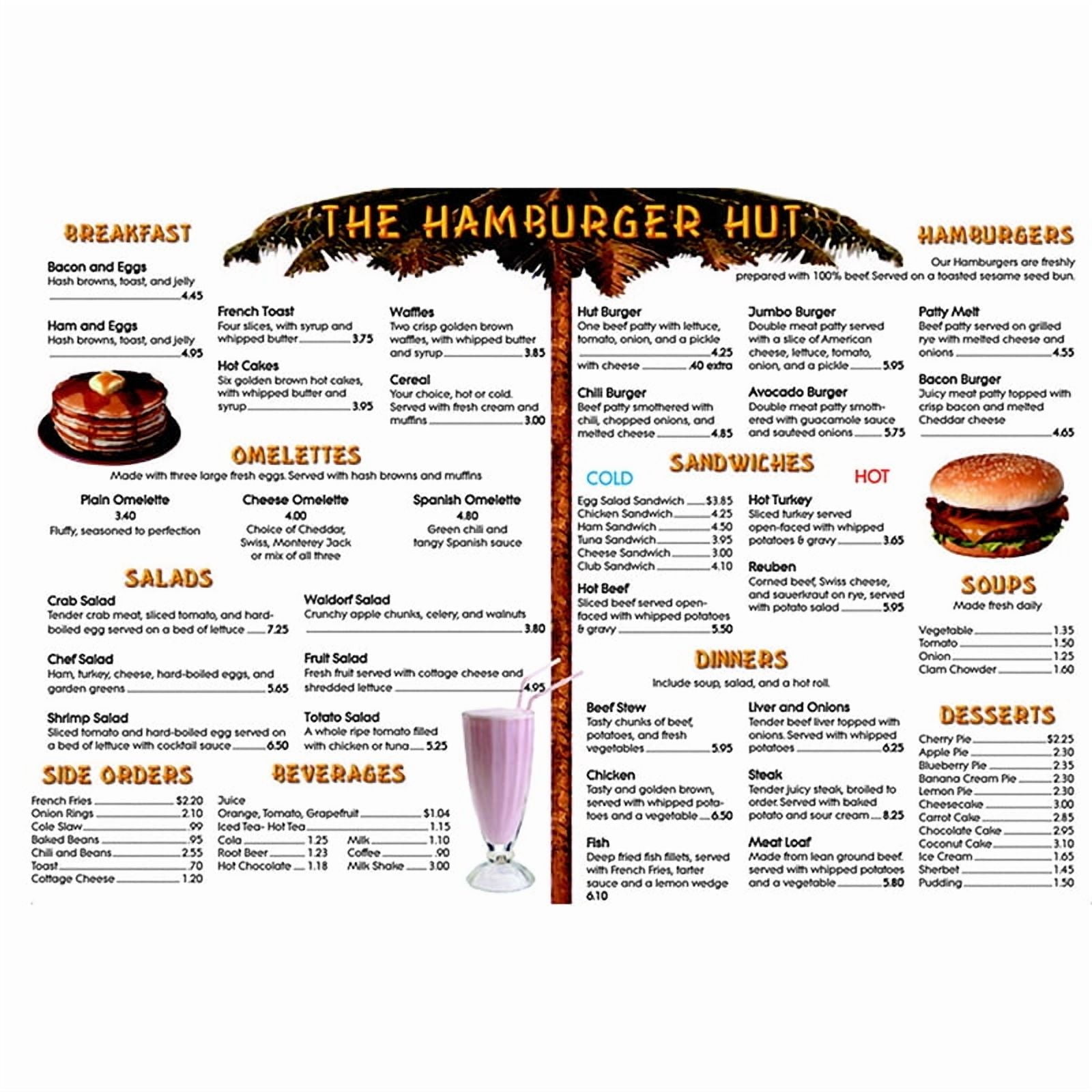 Menu Math: The Hamburger Hut Book, 6 Extra Menus - Walmart.com