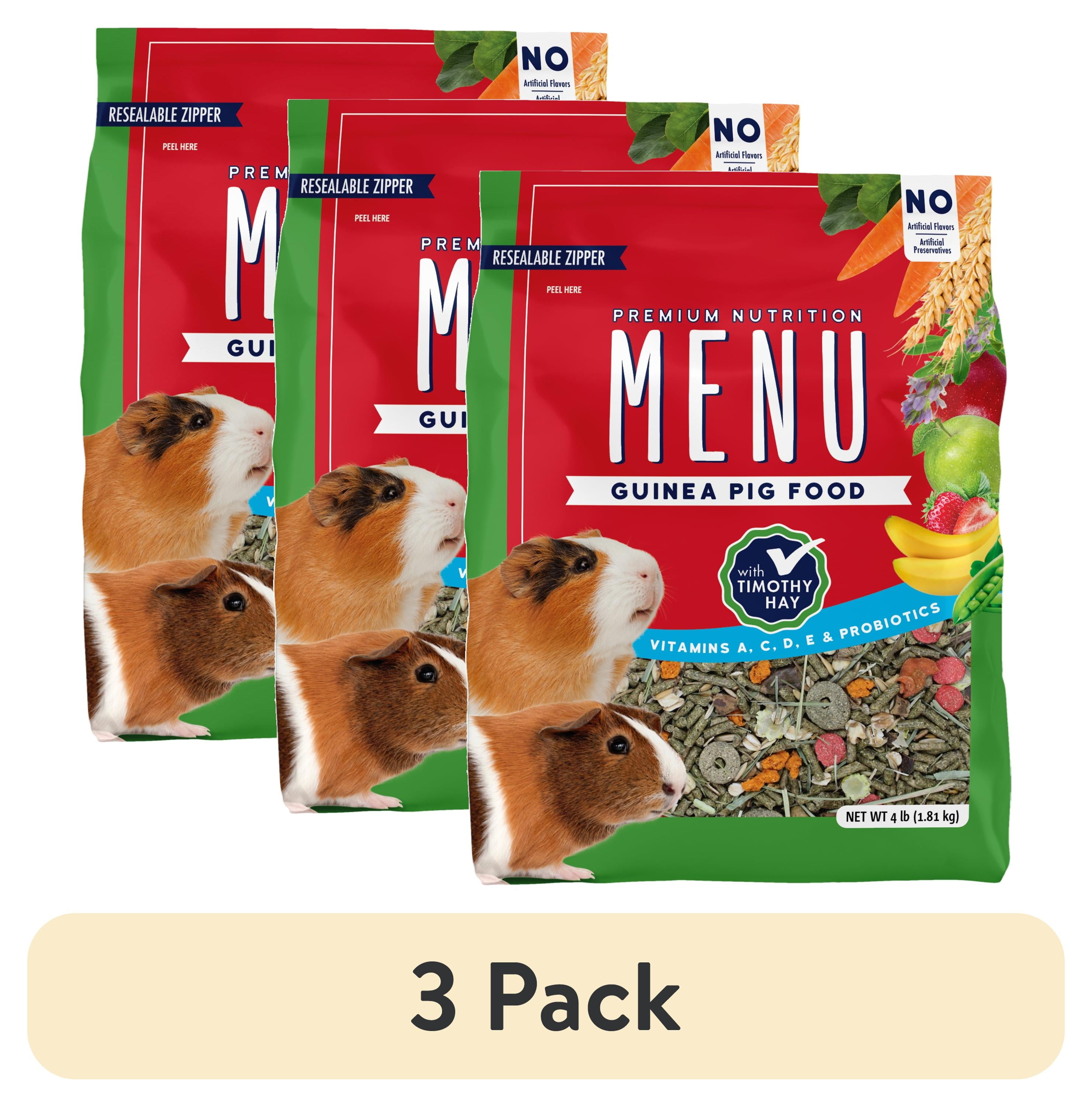 (3 pack) Menu Premium Guinea Pig Food - Timothy Hay Pellets Blend ...