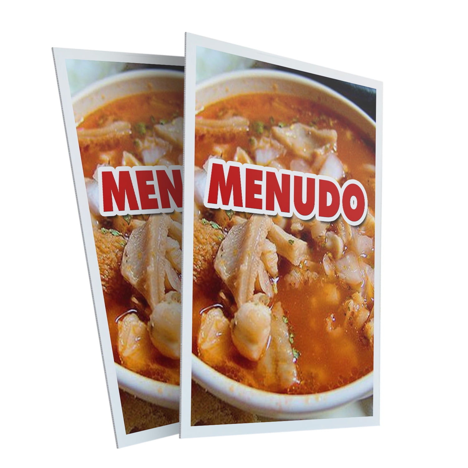 Menudo (2-PACK) 24" x 36" Plastic Signs | Sign Insert 4mm Corrugated ...
