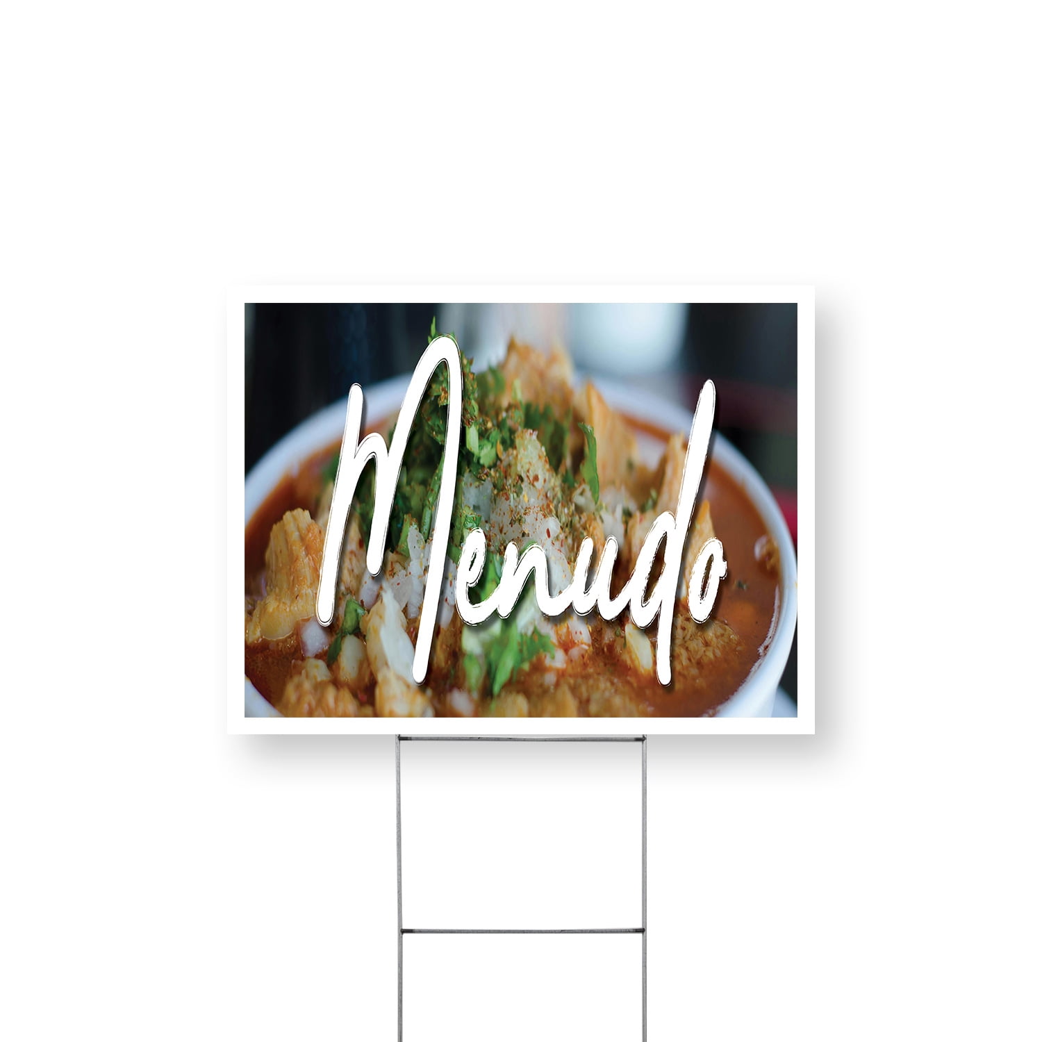 Menudo Yard Sign 12 Inch x 16 Inch Double Sided Weatherproof Heavy-Duty ...