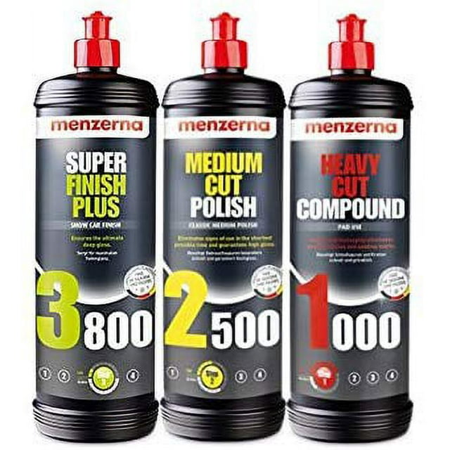 Menzerna Super 3800, Medium 2500, and Heavy 1000 Polishing Compound Kit - Walmart.com