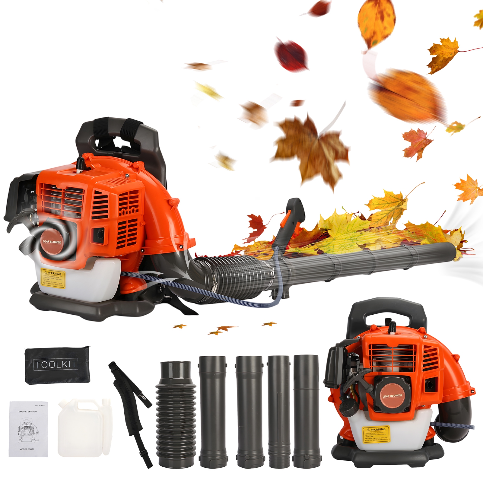 Meoldis 52CC 1.7HP 550CFM Gas Leaf Blower, 2 Stroke Backpack Leaf ...