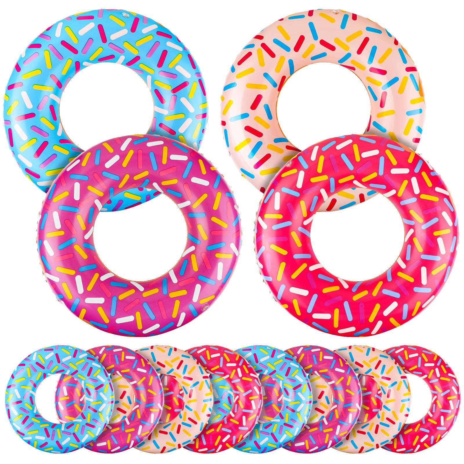Meooeck 12 Pcs Inflatable Donut Lollipop Assorted Inflatable Donut ...
