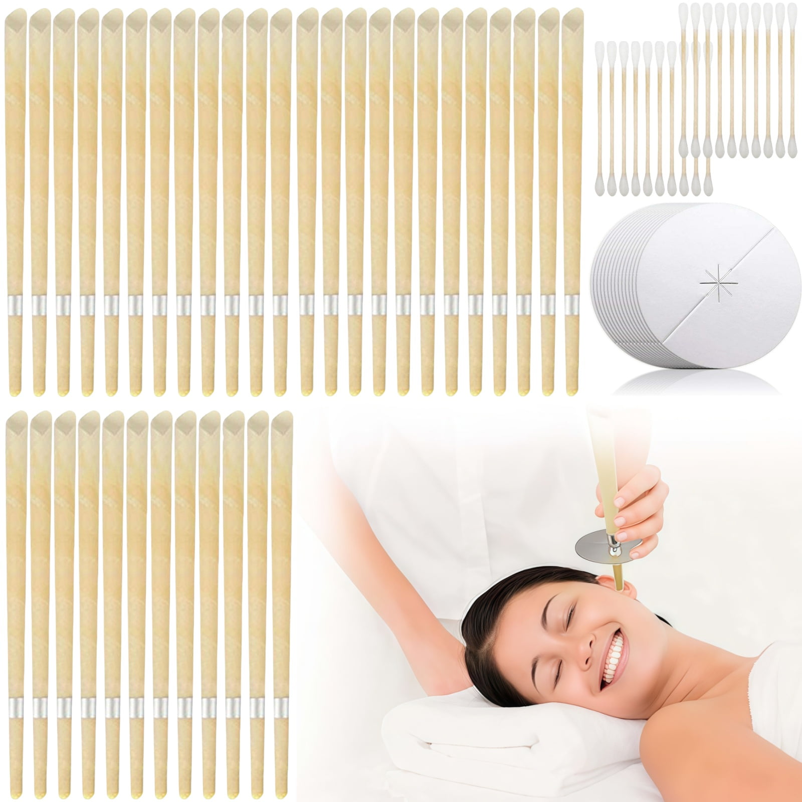Meottam 36 Pack Earwax Candle Kit for DIY Ear Wax Removal and Cleansing At Home or Travel, Safe ...
