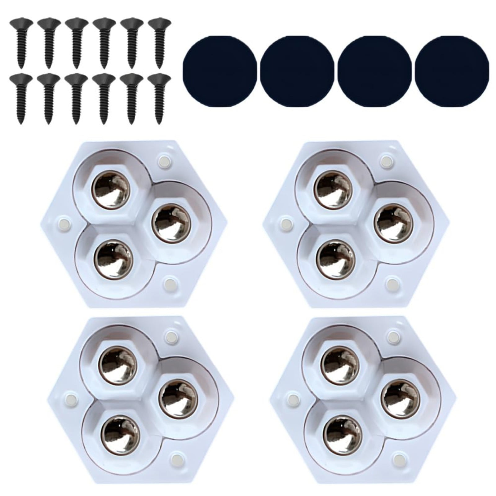 Meottam 4 Sets Self Adhesive Triple Ball Casters, Furniture Sliders ...