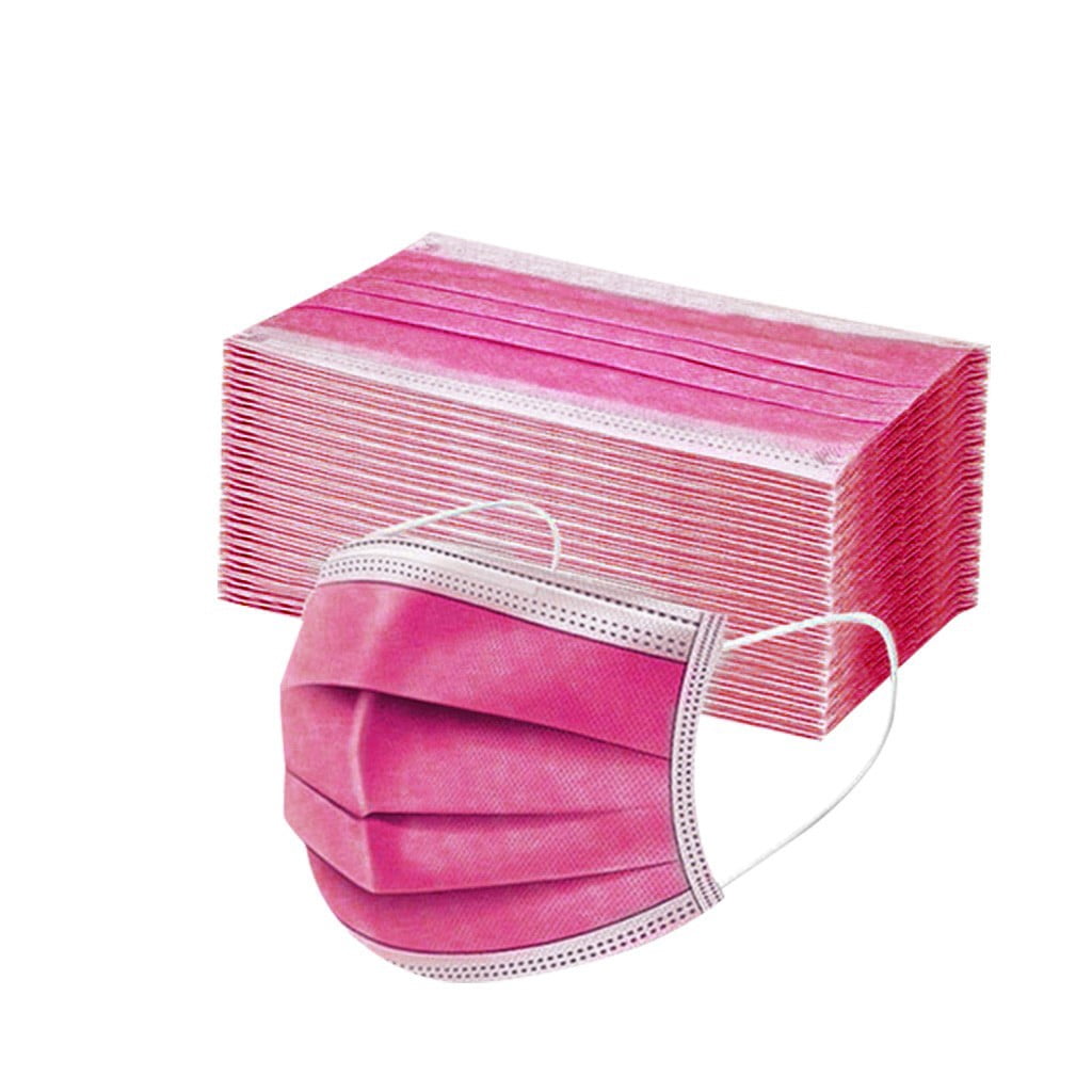 Meottam 50 Pack Disposable Face Masks for Adults, 3-Ply Masks with ...