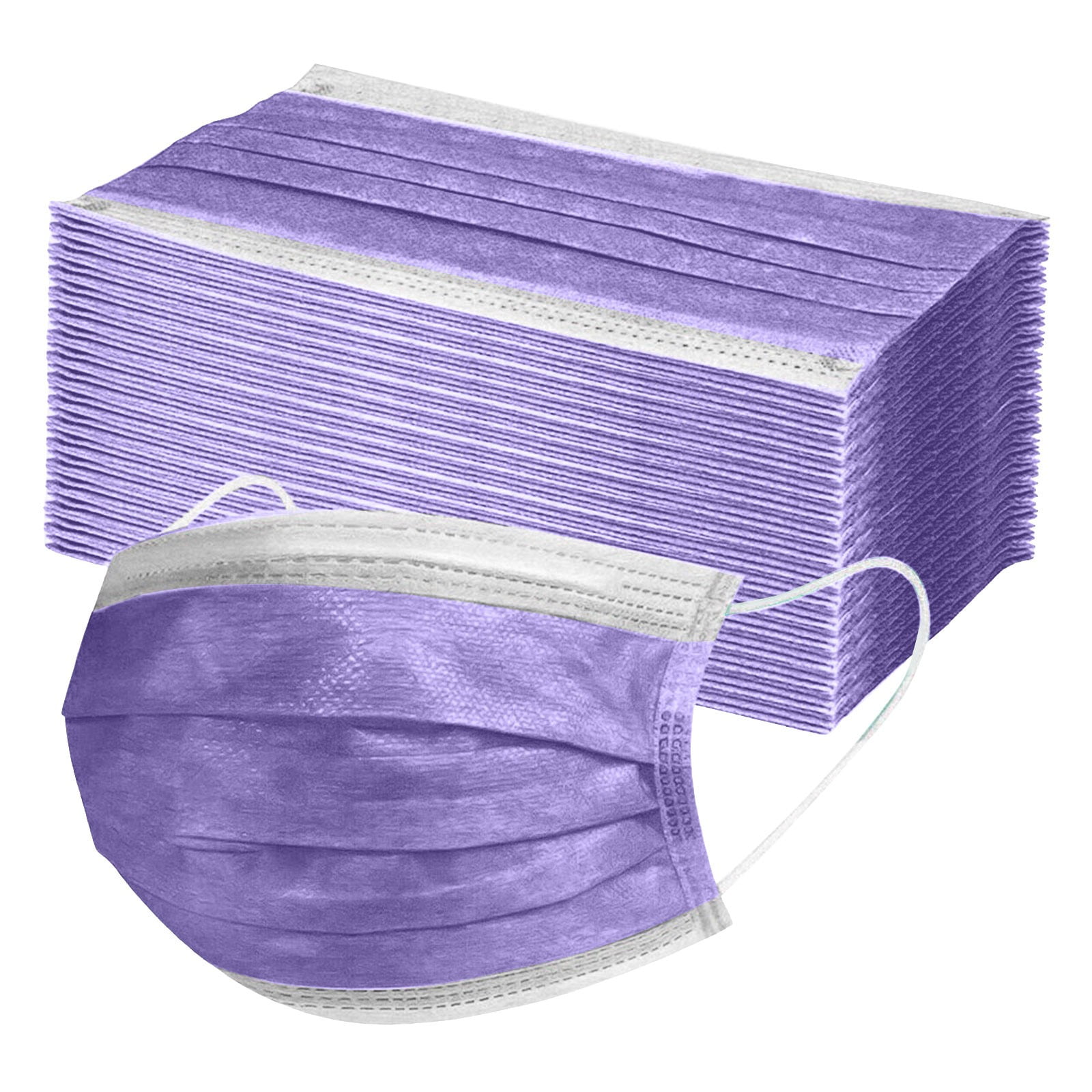 Meottam 50 Pack Disposable Face Masks for Adults, 3-Ply Masks with ...