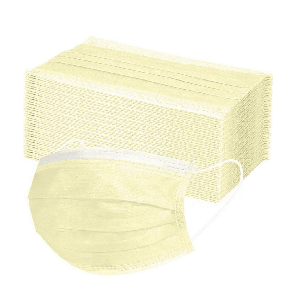 Meottam 50 Pack Disposable Face Masks for Adults, 3-Ply Masks with ...