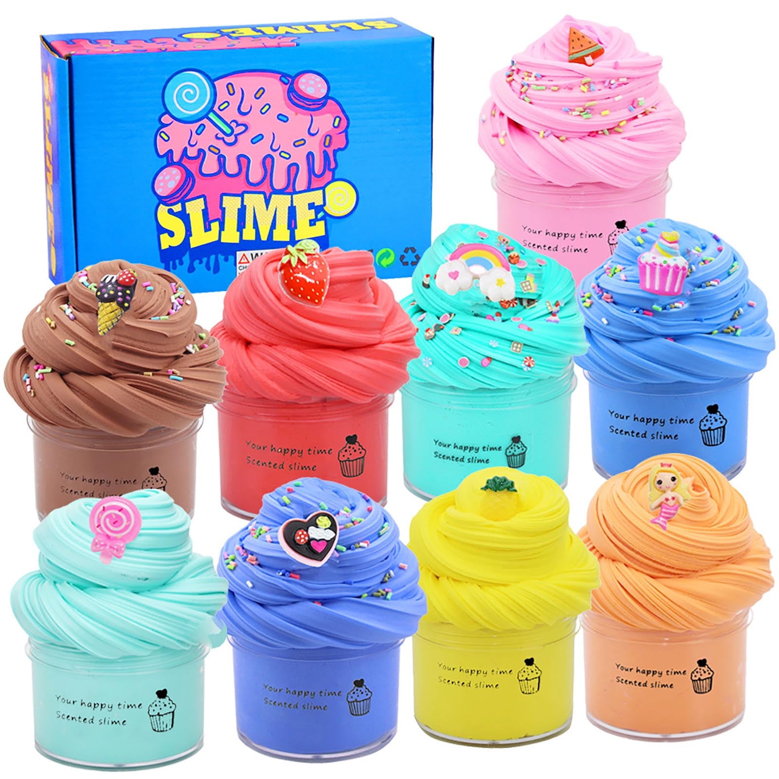 Meottam 9 Pack Butter Slime Toys Kit, Fidget Toys Educational Toys ...