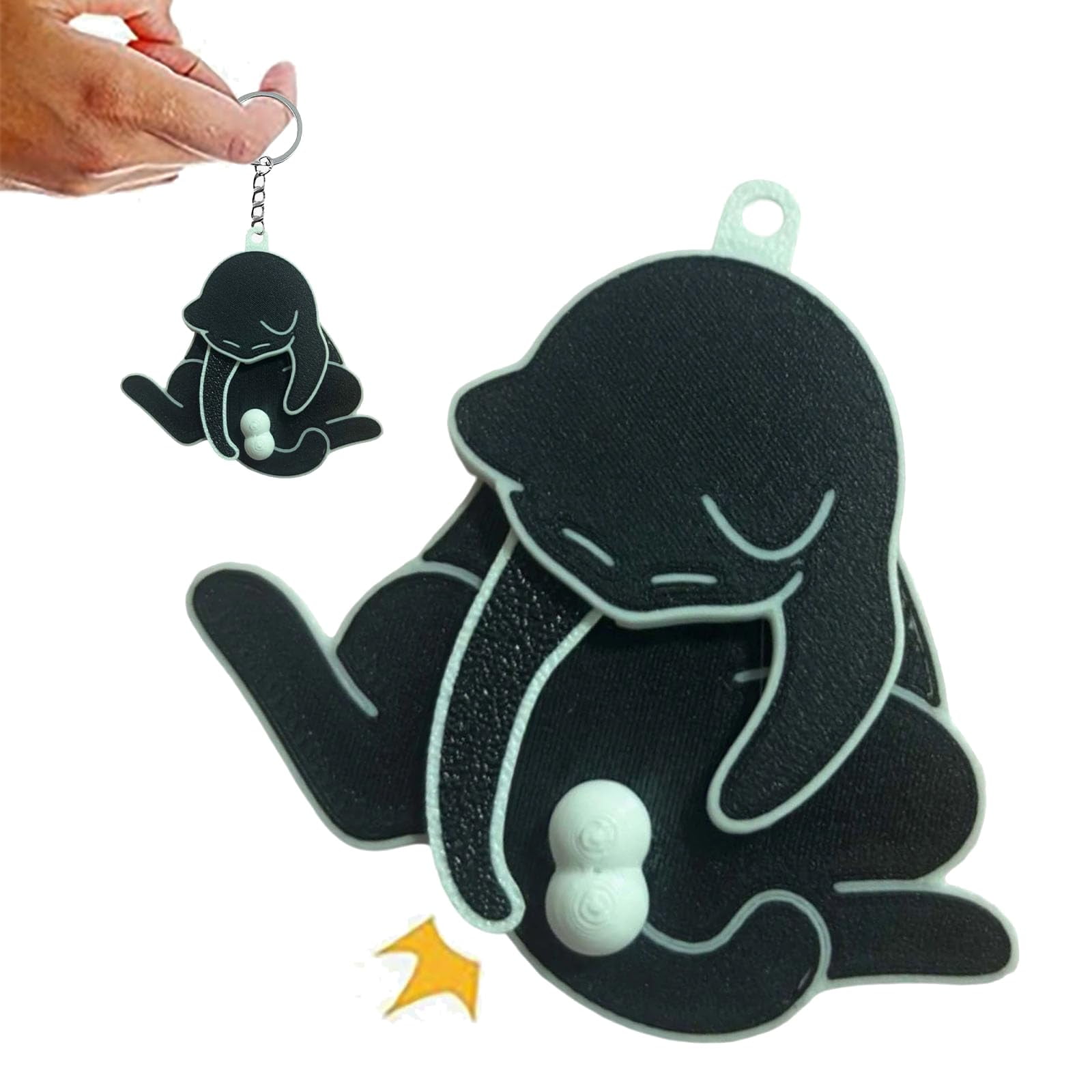Meottam Cute Cat Interactive Keychain with Spinning Balls - Funny ...