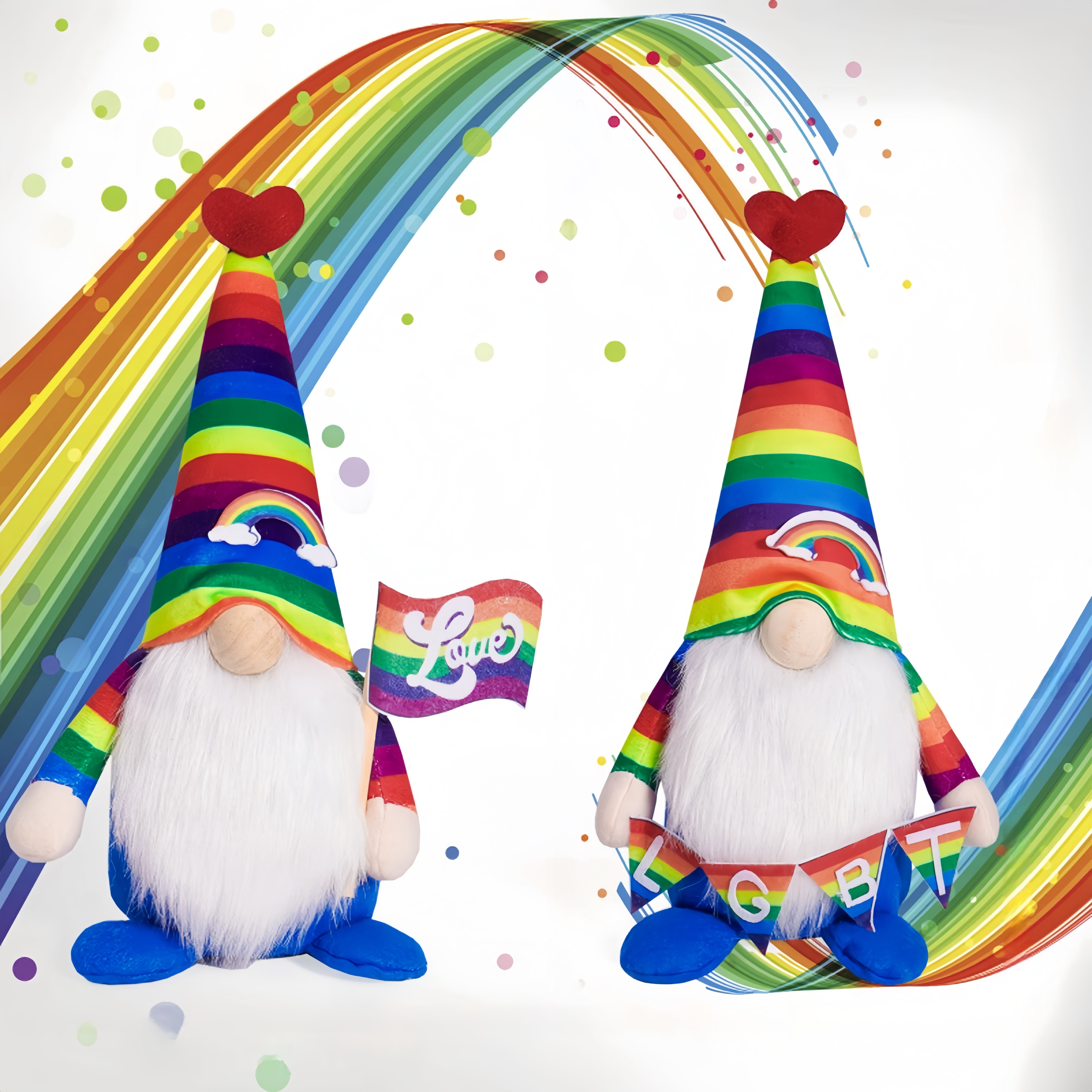 Meottam Pride Month Gnomes Rainbow Scandinavian Tomte Decor 2 Pack ...