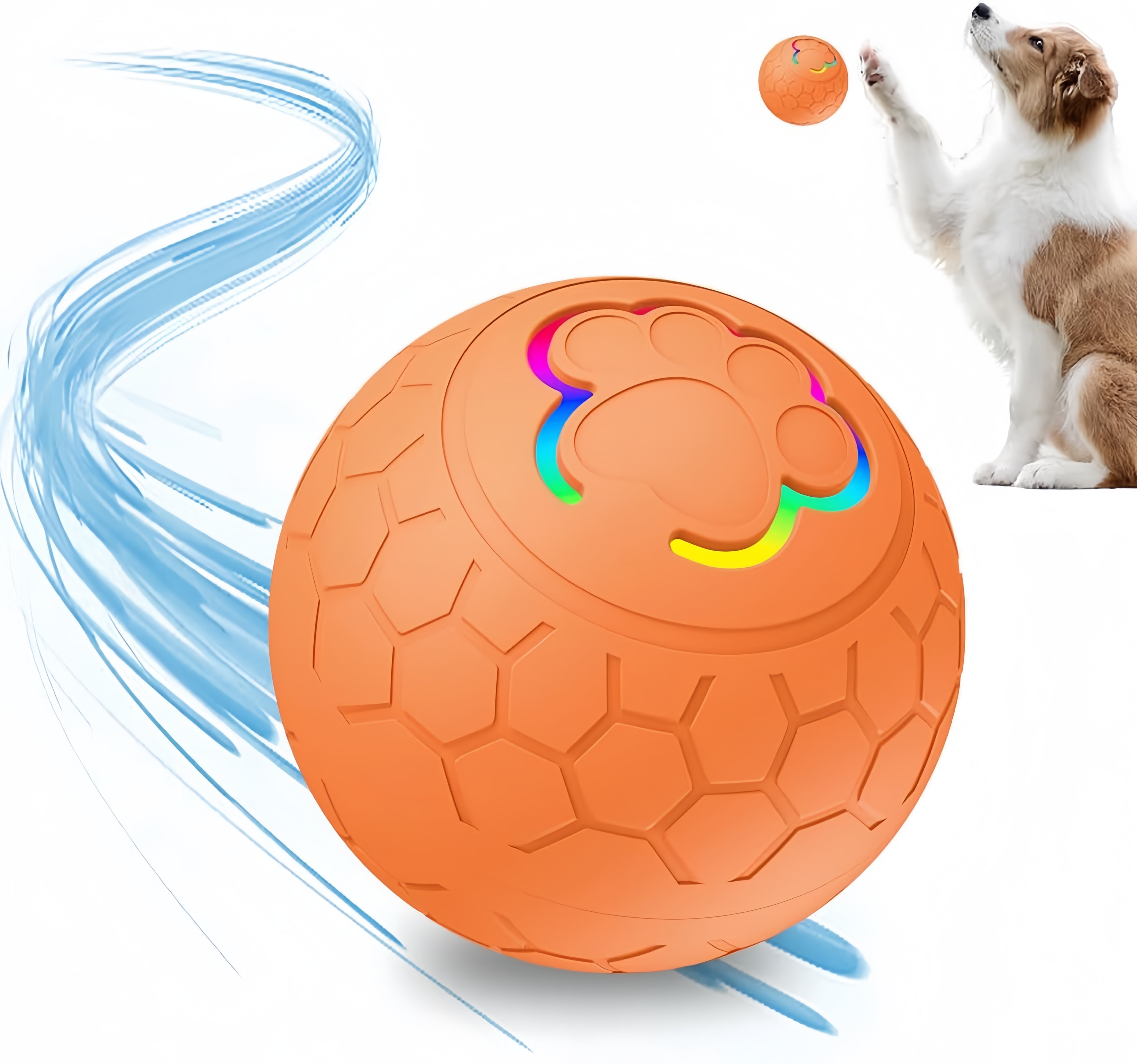 Meottam Smart Interactive Dog Ball Toys, 2.4" Activated Rolling Ball ...