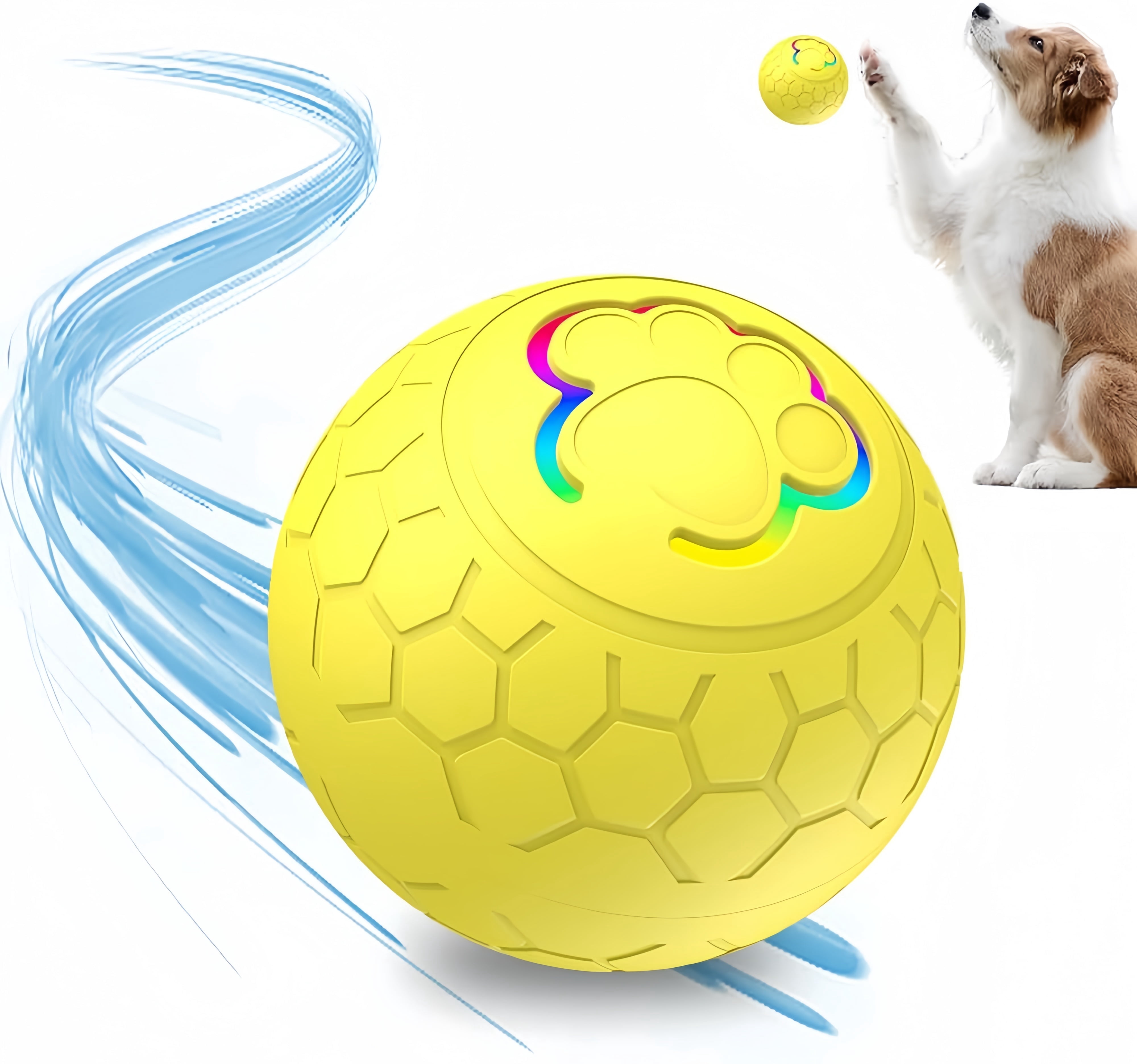 Meottam Smart Interactive Dog Ball Toys, 2.4" Activated Rolling Ball ...
