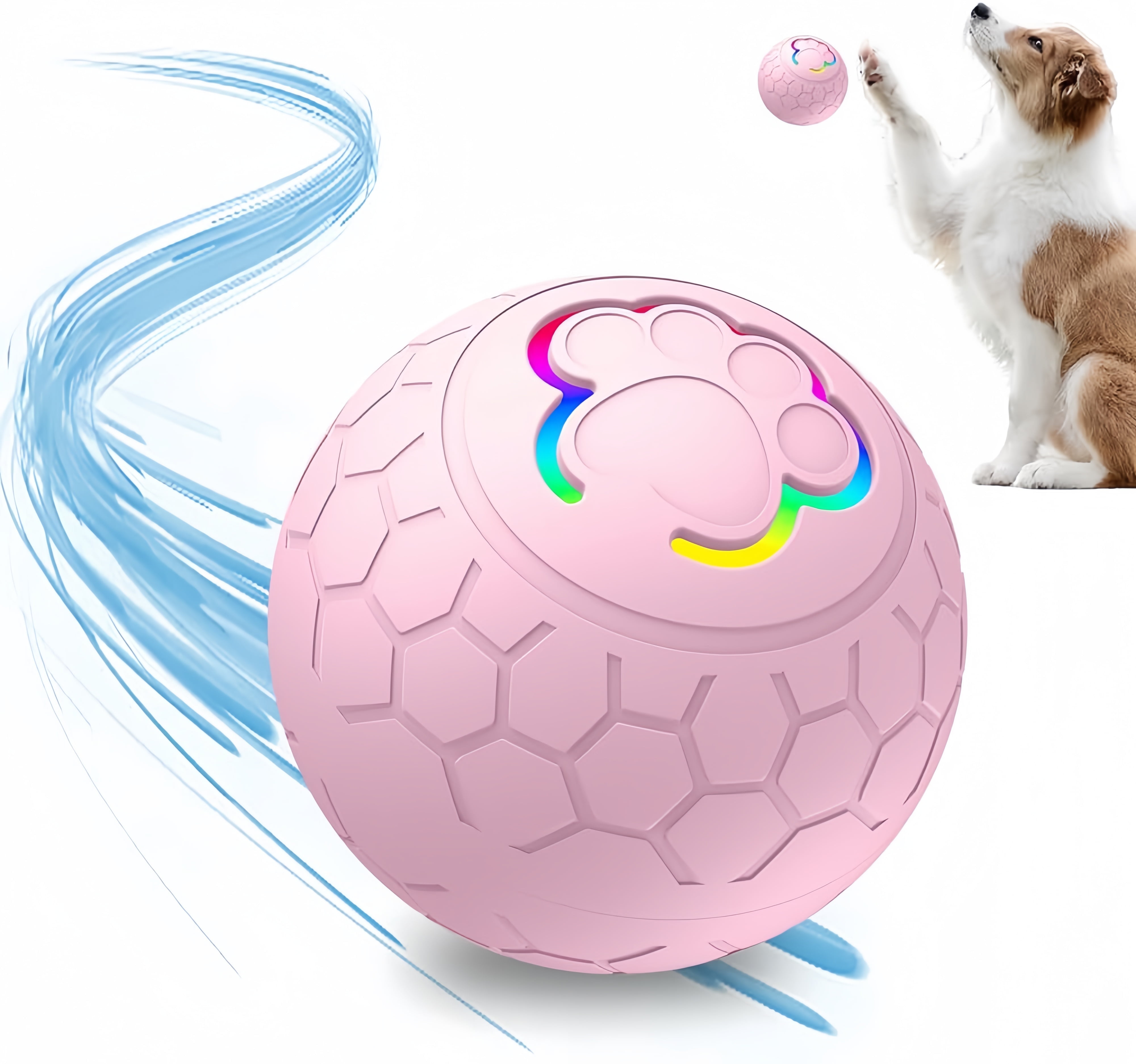 Meottam Smart Interactive Dog Ball Toys, 2.4" Activated Rolling Ball ...