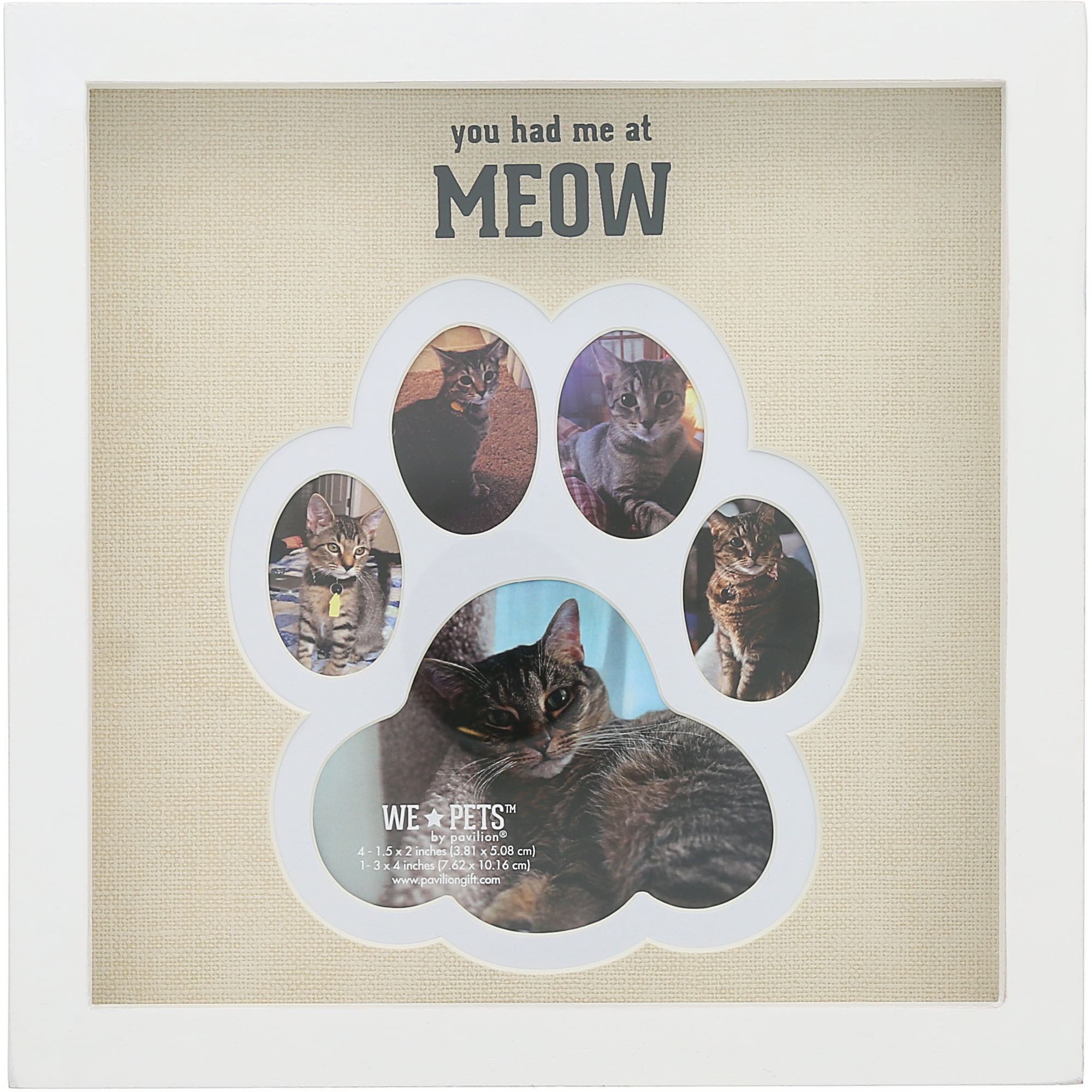 Meow - 9" Paw Print Shadowbox Frame - Walmart.com