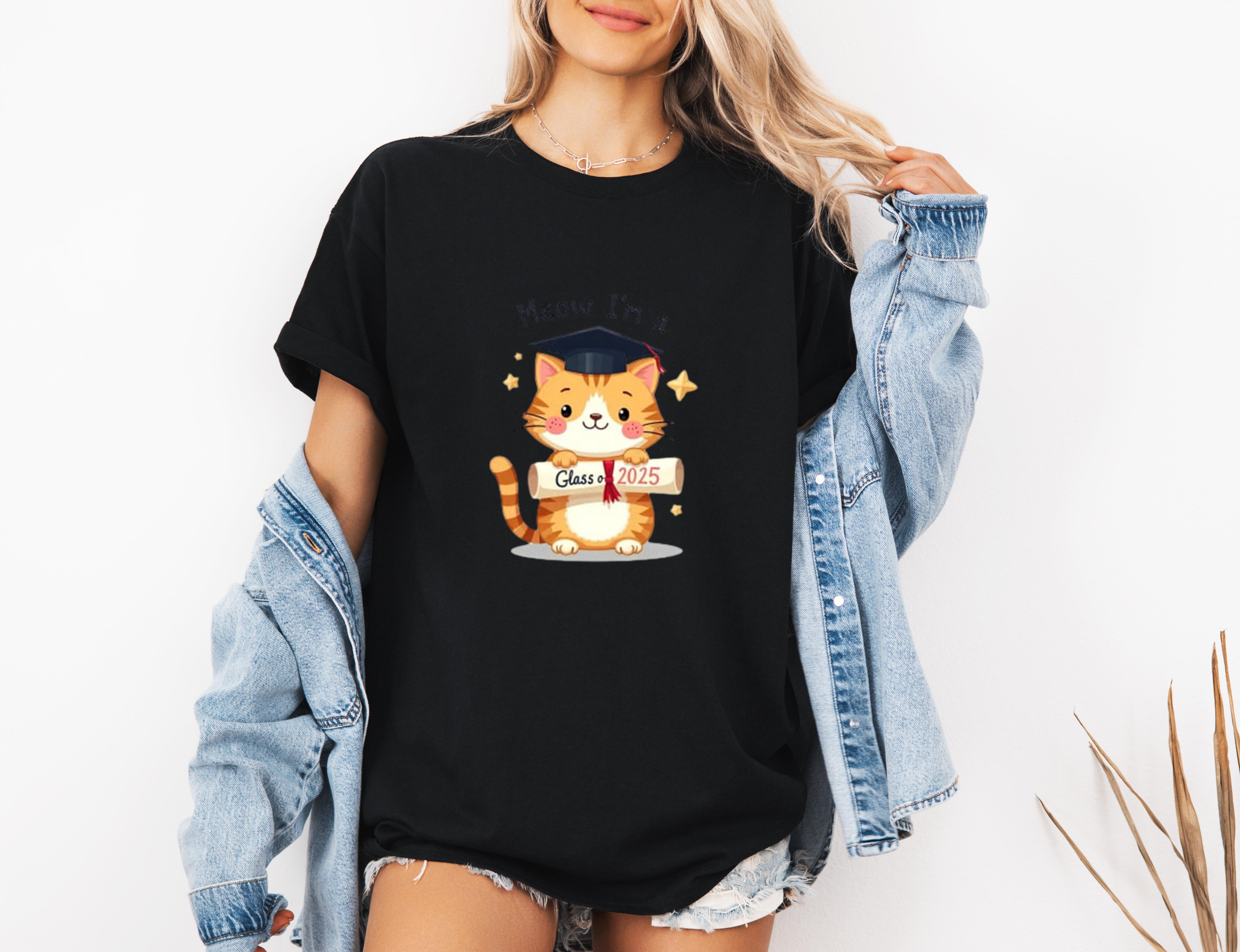 Meow Im A Graduate Class Of 2025 Funny Cat Graduation Senior School T-Shirt - Walmart.com