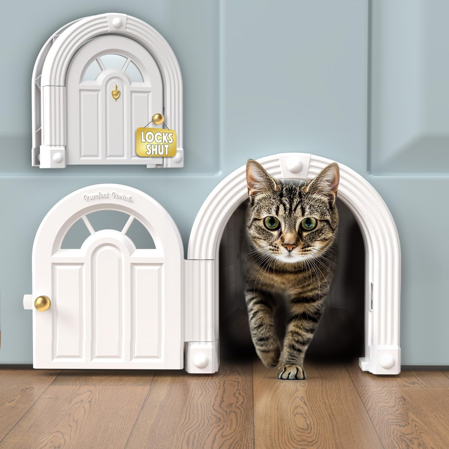 Meow Manor® Cat Door Interior Door - No-Flap, Interior Cat Door for ...