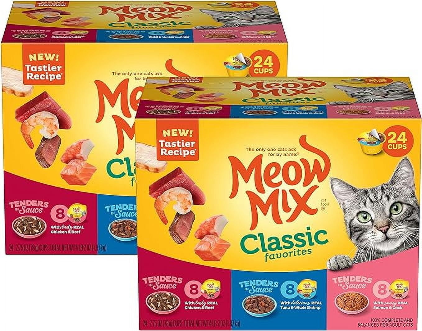 Meow Mix Classic Favorites Variety Pack, 2.75-Ounce Cans (Pack of 24 ...