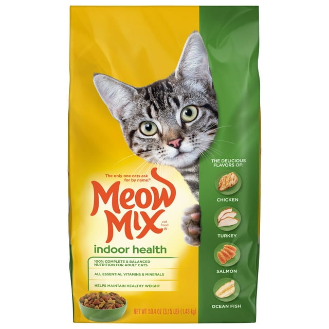 Meow Mix Indoor Health Dry Cat Food, 3.15-Pound Bag - Walmart.com