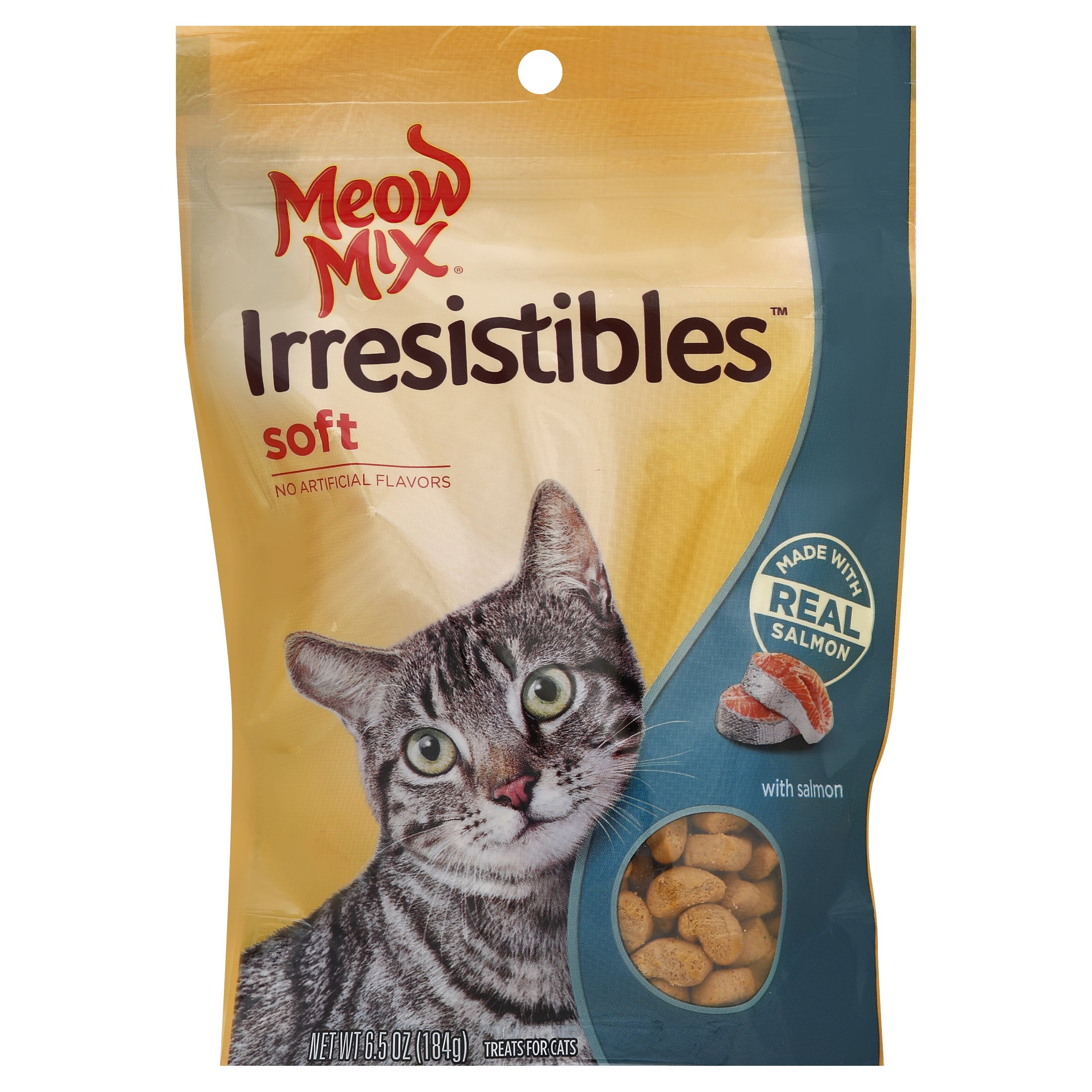 Meow Mix Irresistibles Cat Treats - Soft With Salmon, 6.5-Ounce Bag ...