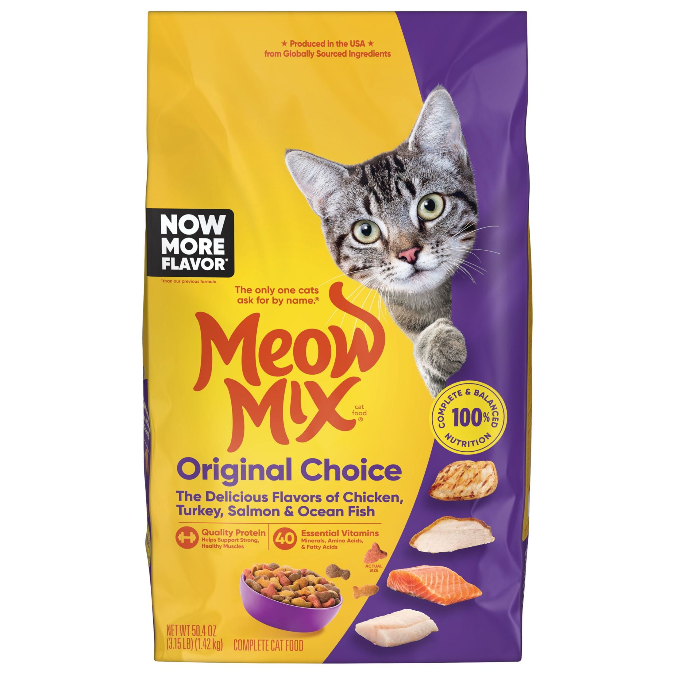 Meow Mix Original Choice Dry Cat Food, 3.15 lb. Bag - Walmart.com