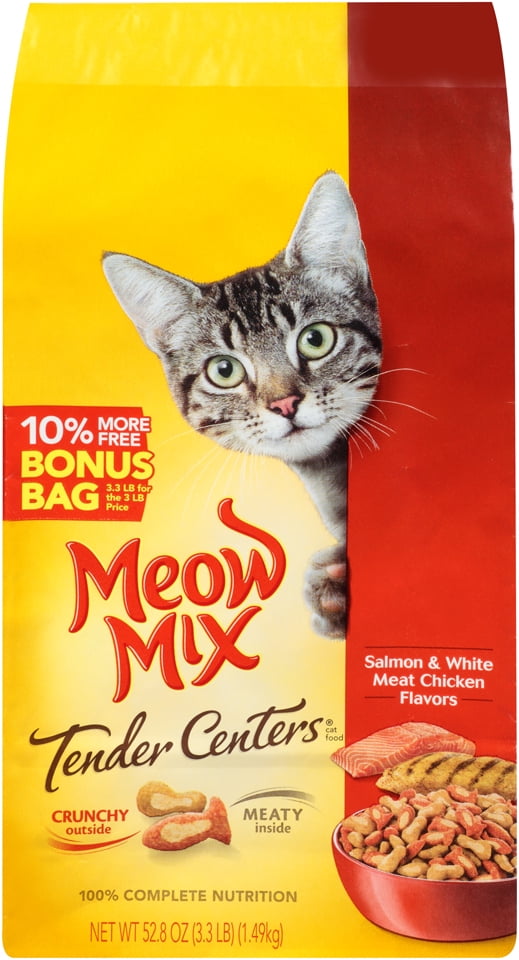 Meow Mix Tender Centers Salmon & White Meat Chicken Flavors - Walmart.com