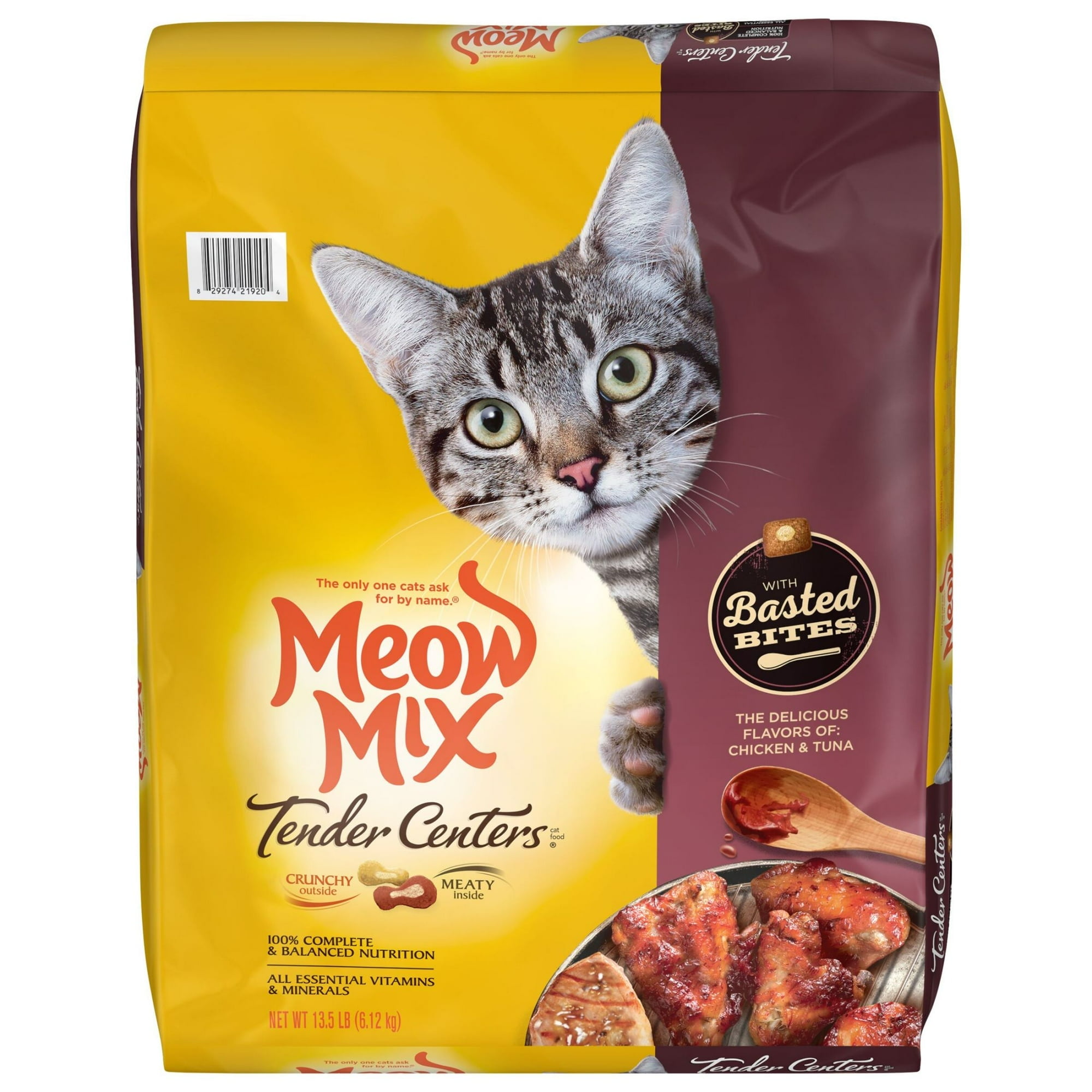 Meow Mix Tender Centers with Basted Bites, Chicken and Tuna Flavored ...